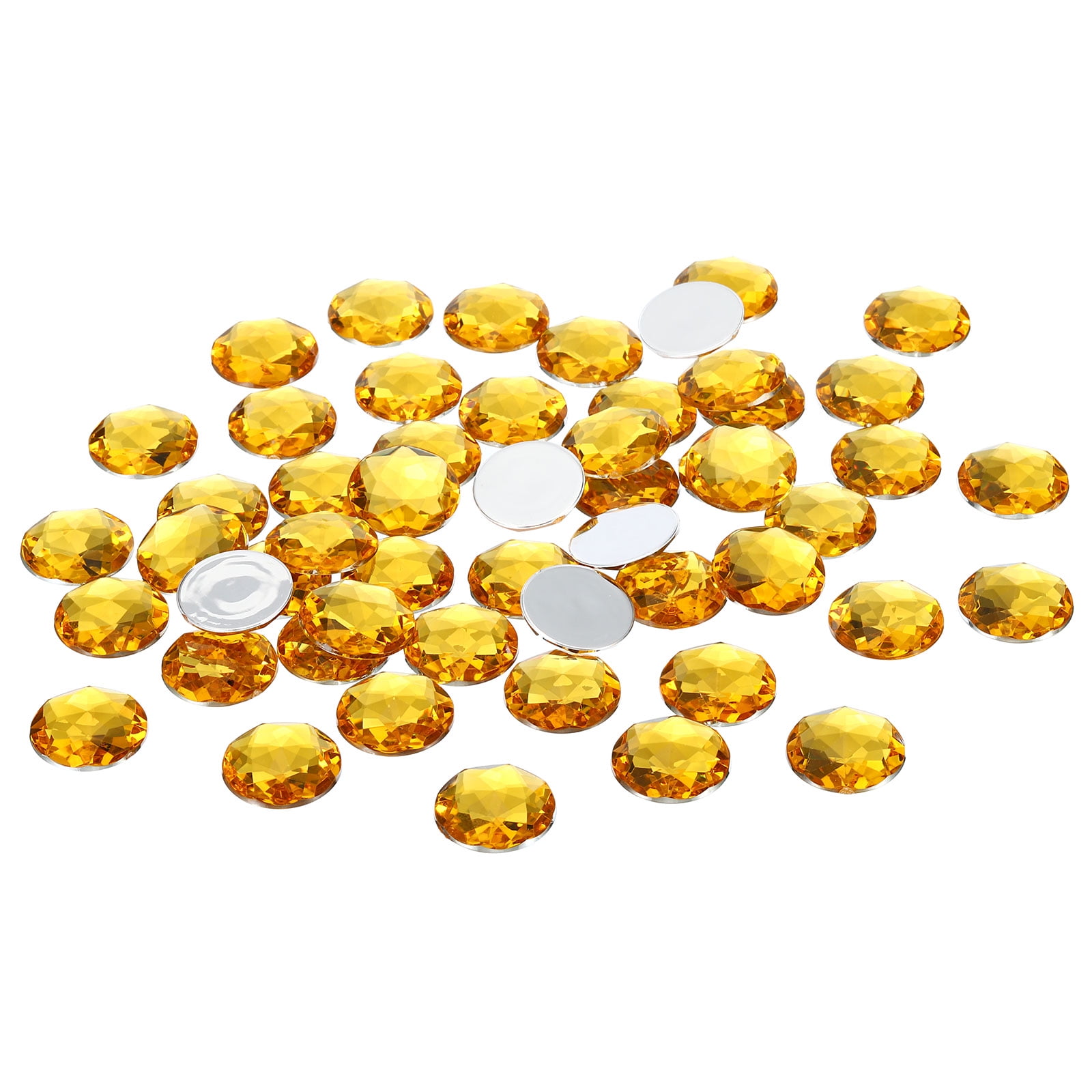 Uxcell 25mm Flat Back Round Acrylic Rhinestones, 100 Pack Plastic ...