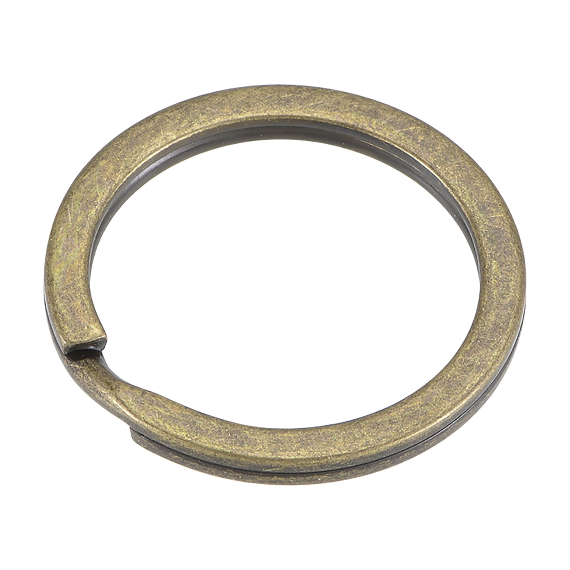 Uxcell 25mm O.D. Flat Split Keyring Open Connector Nickel Plated Iron ...
