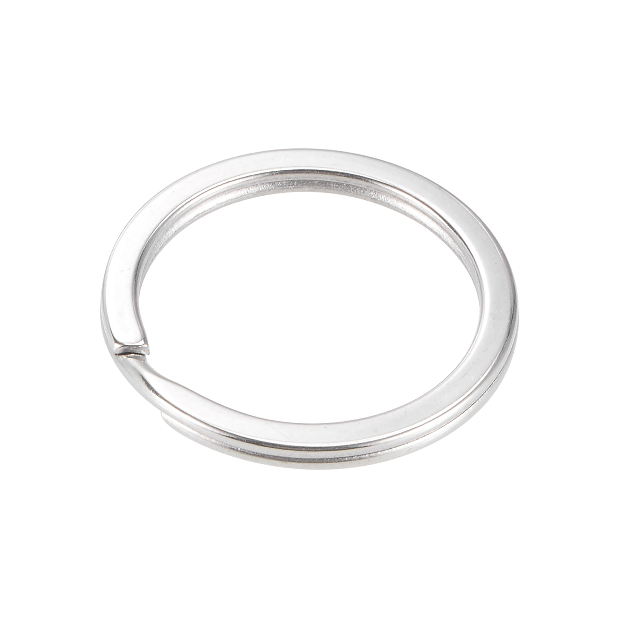 Uxcell 25mm O.D. Stainless Steel Flat Open Split Keyring Connector 10 ...