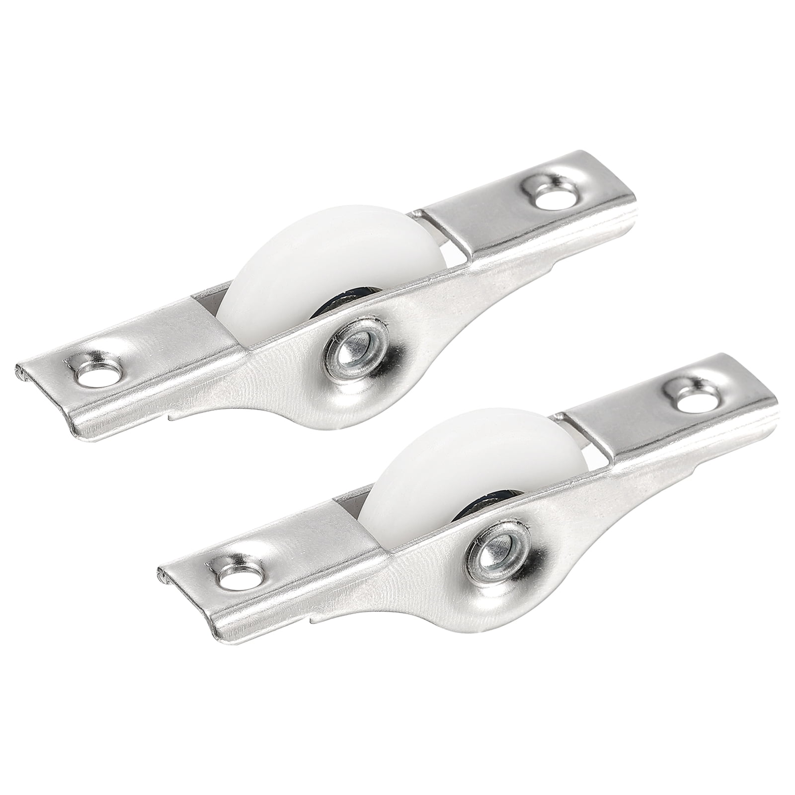 Uxcell 25mm Sliding Door Nylon Pulley Window Wheels, White Silver Tone ...