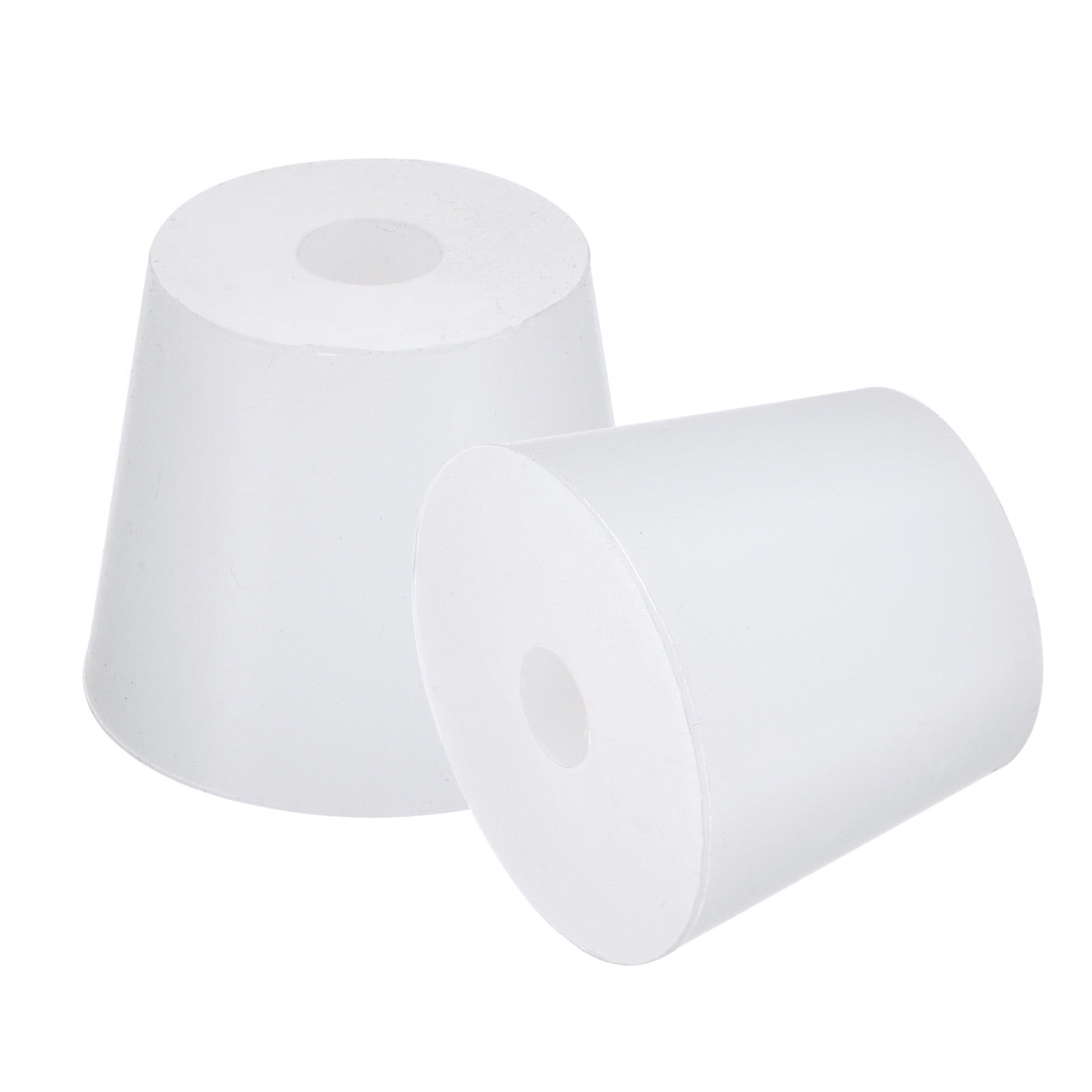 Uxcell 25mm to 33mm w Hole Silicone Rubber Tapered Plug White for ...