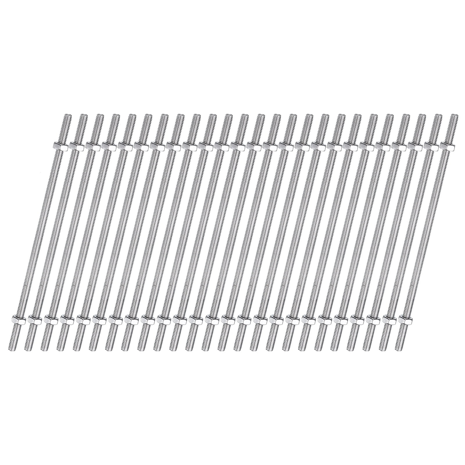 Uxcell 25pcs 8/32 Inch M4 Threaded Rods with Hex Nuts 4 Inch 304 ...