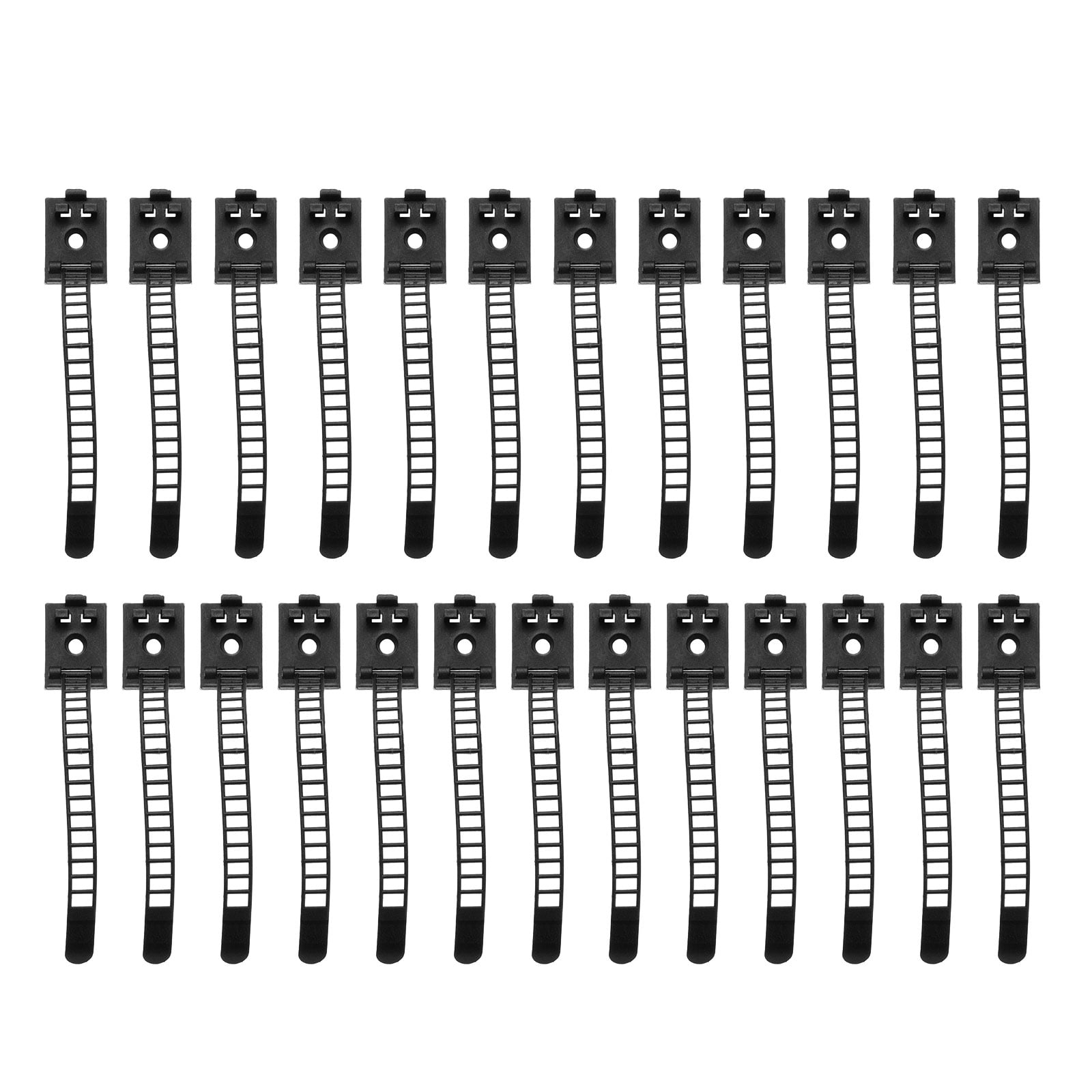 Uxcell 25pcs Adjustable Adhesive Cable Clips Strap for Office Wire ...