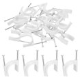 Uxcell 25pcs Cable Clips 30mm Half Clamp J-Hook with Nail Circular ...
