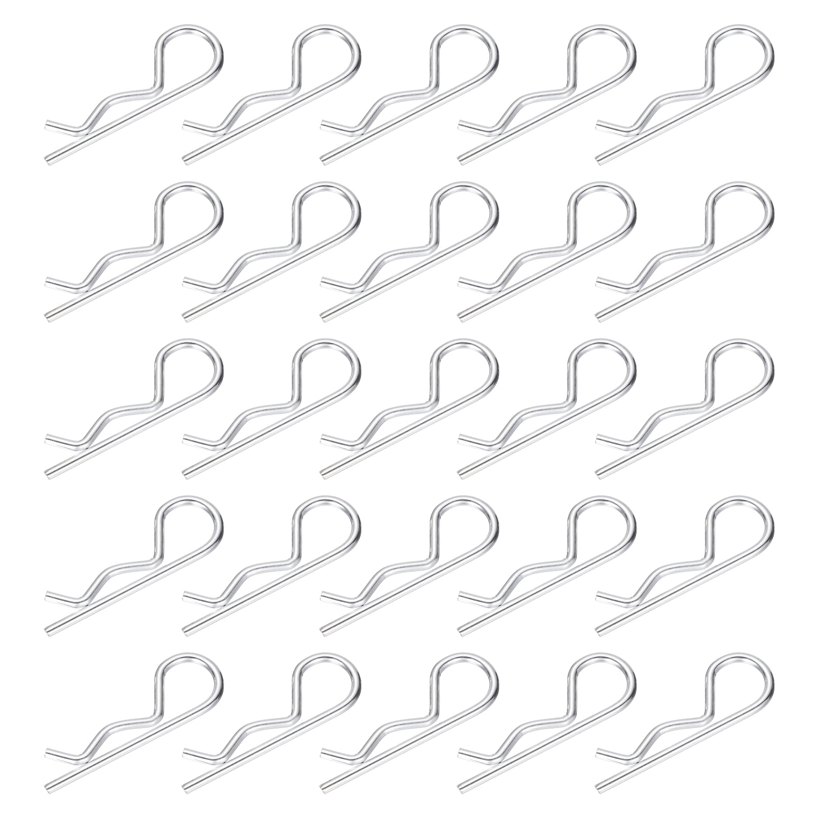 Uxcell 25pcs Heavy Duty Hitch Pin Clip R Clips (M3 x 60mm) - Spring ...