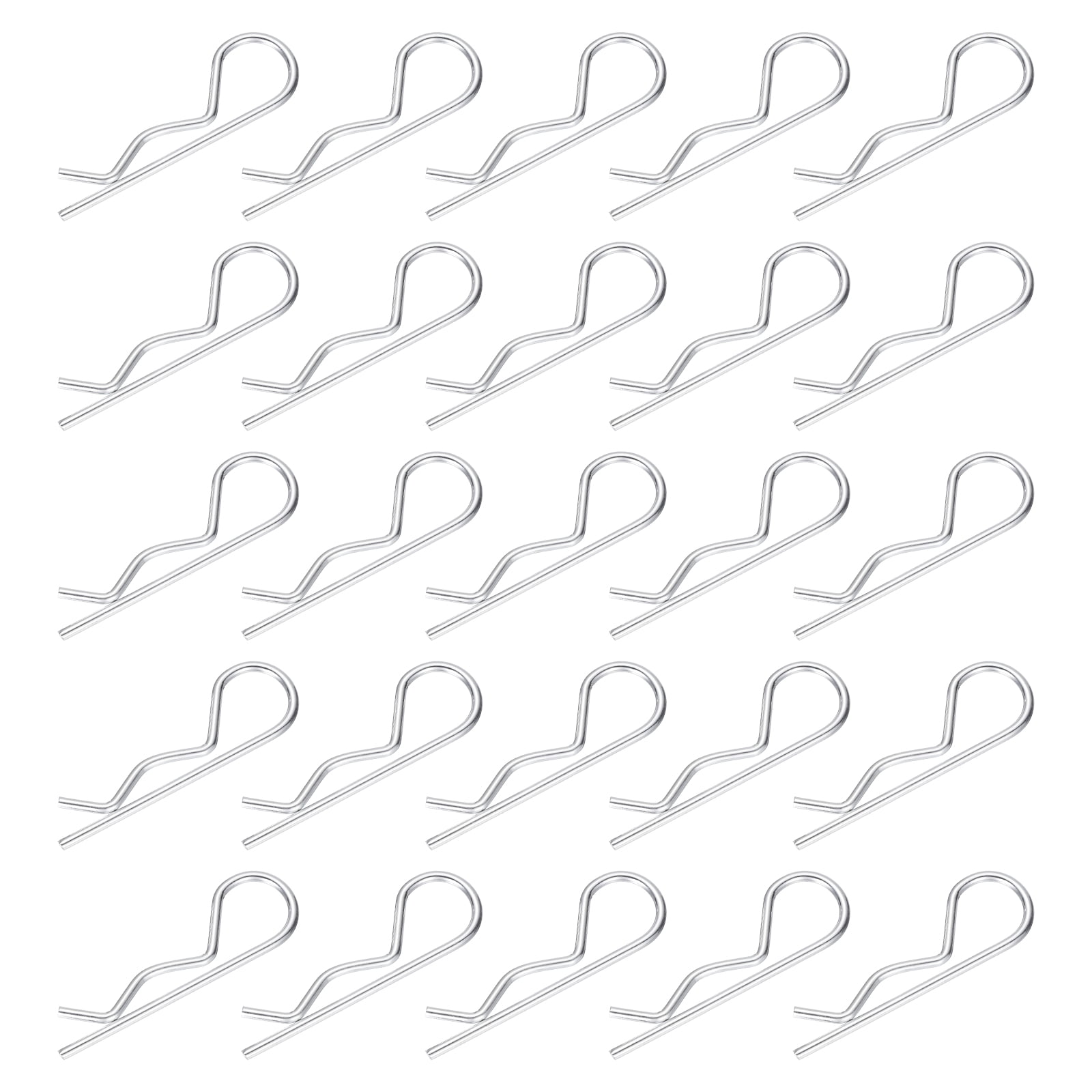 Uxcell 25pcs Heavy Duty Hitch Pin Clip R Clips (M3 x 75mm) - Spring ...