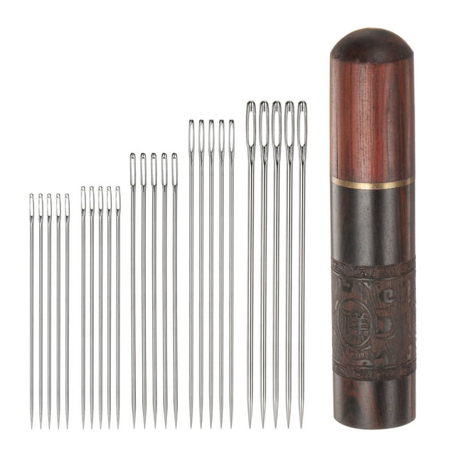 Uxcell 25pcs Large Eye Sewing Needles Stainless Steel 5 Sizes ...