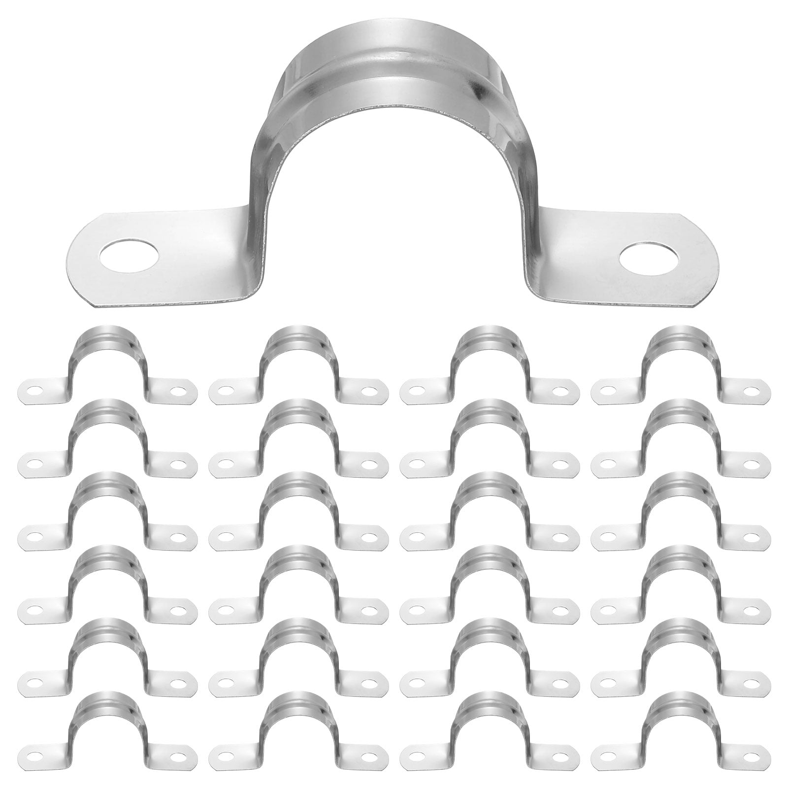 Uxcell 25pcs U Tube Strap Clamp 1" (25mm) Two Hole Pipe Conduit Clamp ...