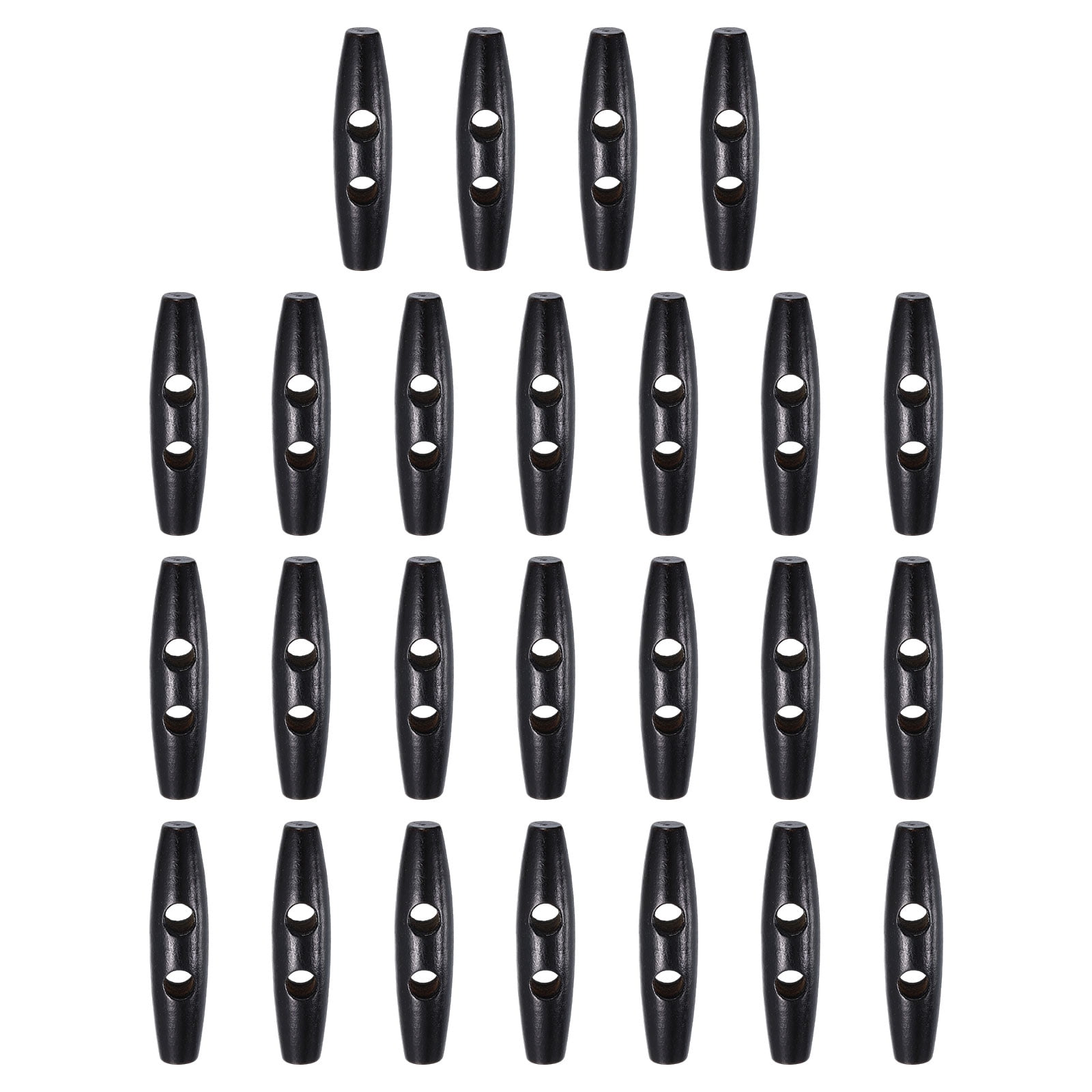 Uxcell 25pcs Wooden Toggle Buttons 60mm / 2.4" Double Hole Wood Olive ...