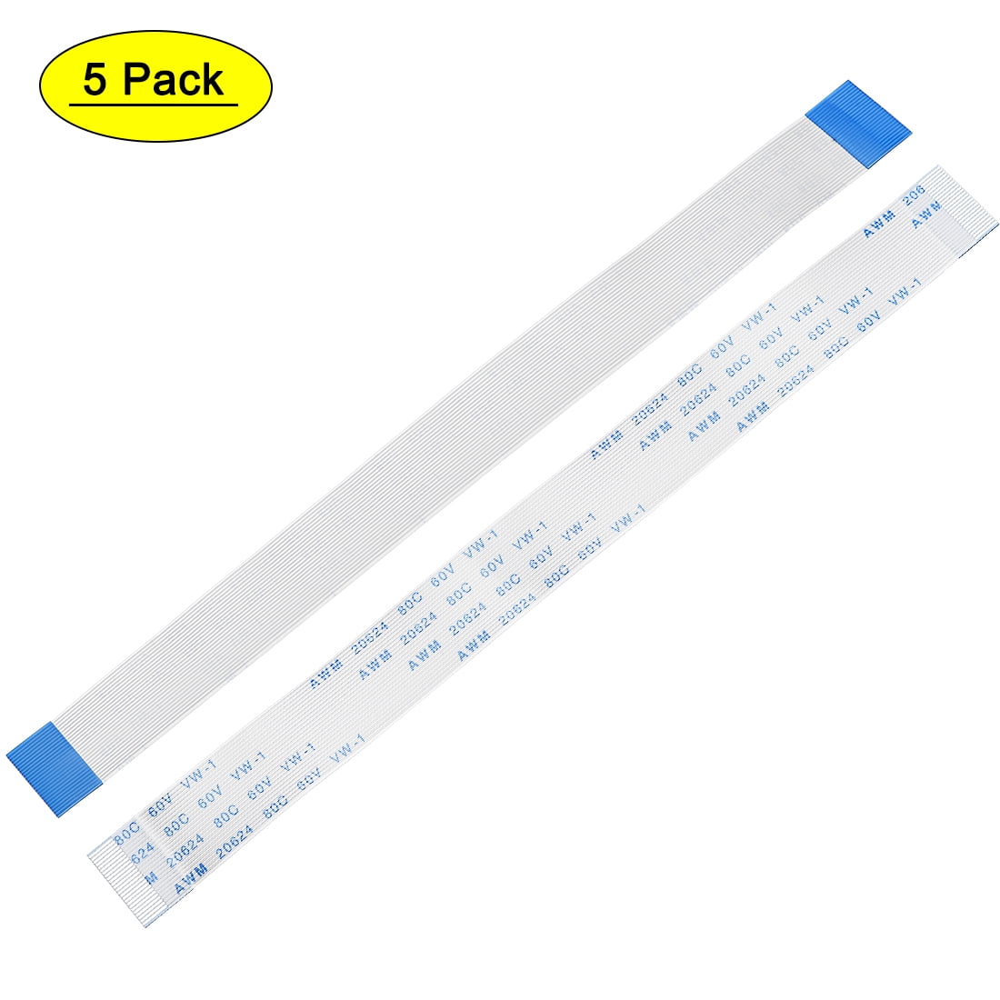 Uxcell 25pins Flexible Flat Cable FPC FFC A Type Ribbon Cable PE White ...