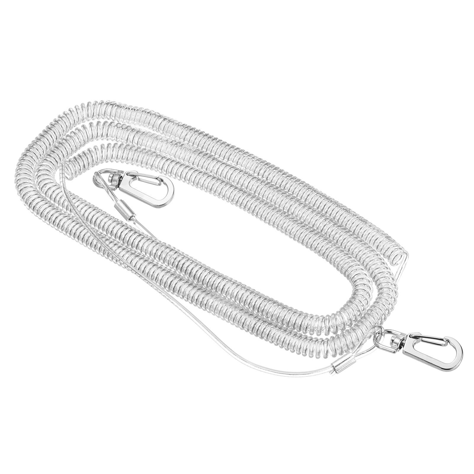 Uxcell 26.2ft Heavy Spring Fishing Coiled Lanyard Extension Cord Tether ...