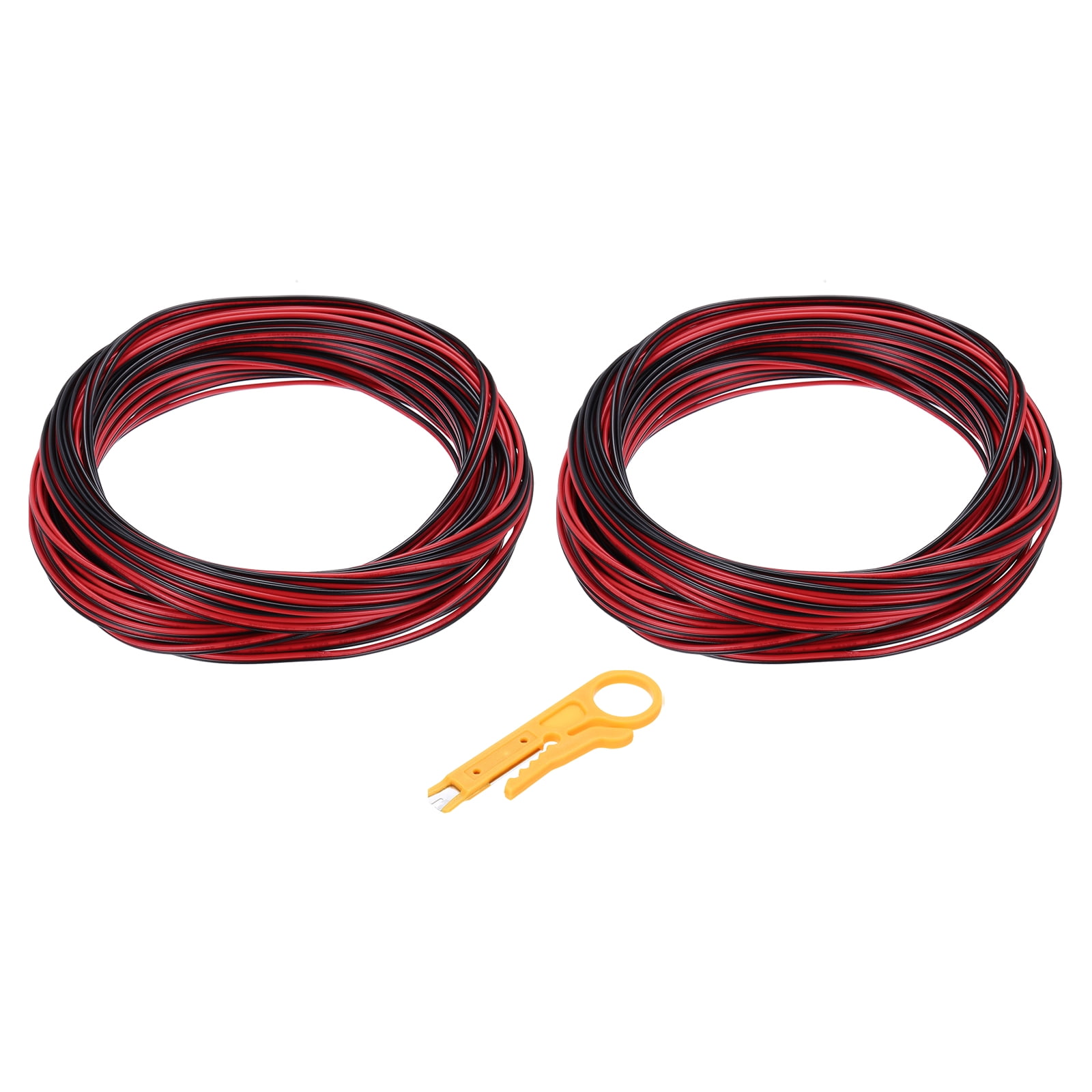 Uxcell 26 Gauge 2-Conductor Silicone Wire, Tinned Copper 33Ft/10M 300V 2-Core Parallel Wire With ...