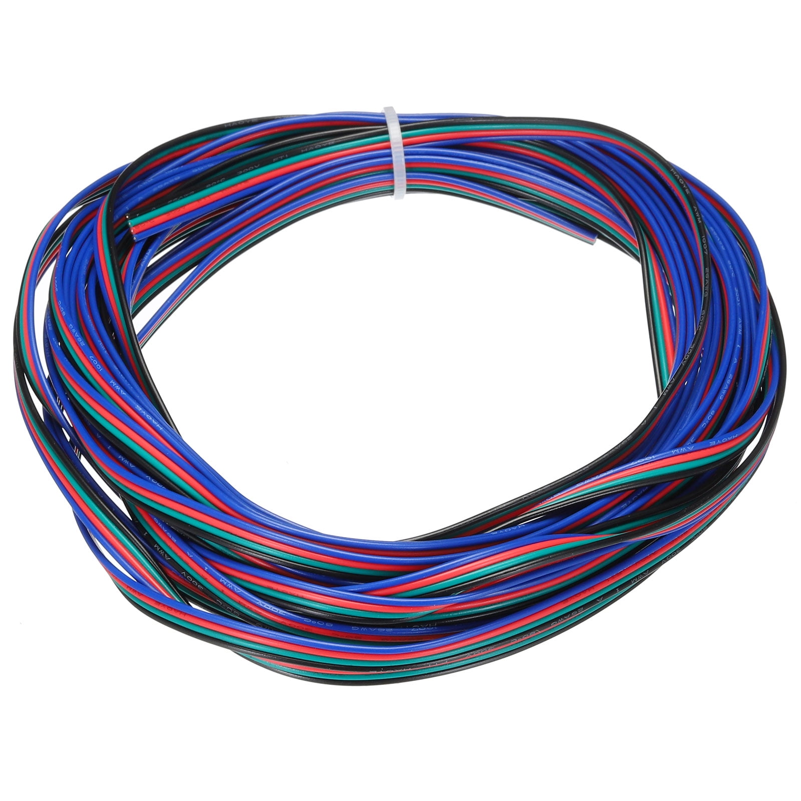 Uxcell 26 Gauge 4 Conductor Electrical Wire Tinned Copper Cable 25FT ...