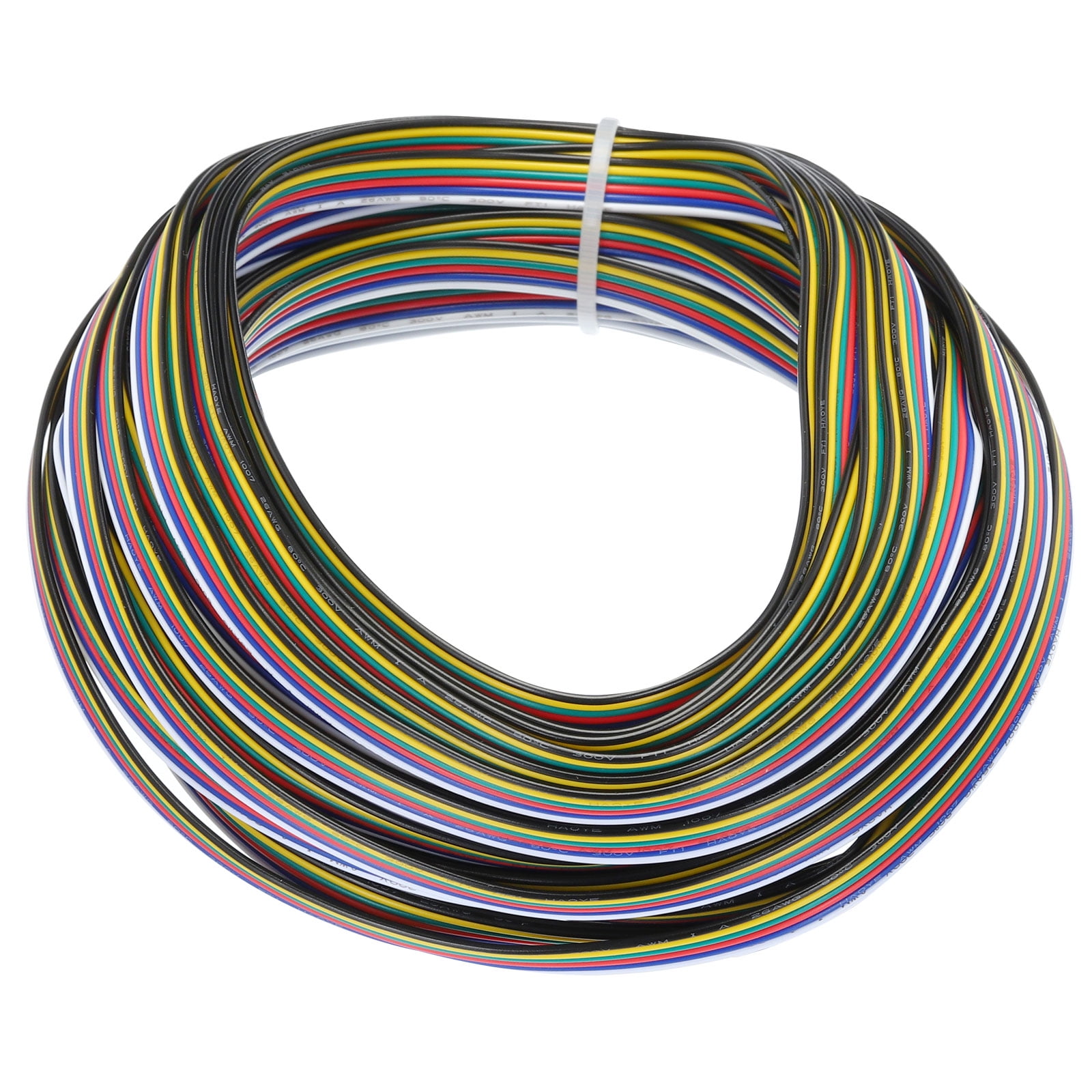 Uxcell 26 Gauge 6 Conductor Electrical Wire Tinned Copper Cable 49FT ...