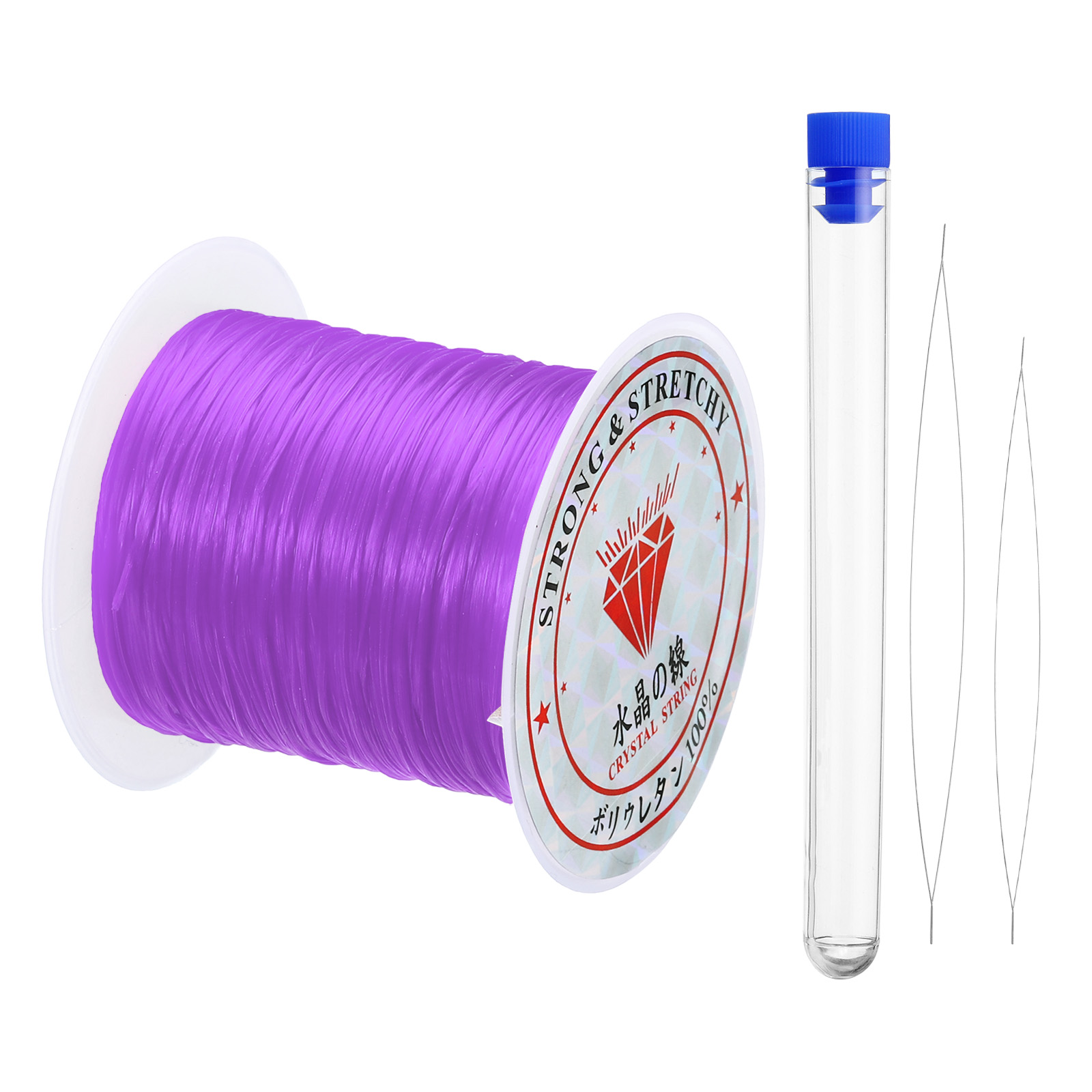 Uxcell 26Ft 0.7mm Stretchy Bracelet String Set, Craft Cord with Needle ...