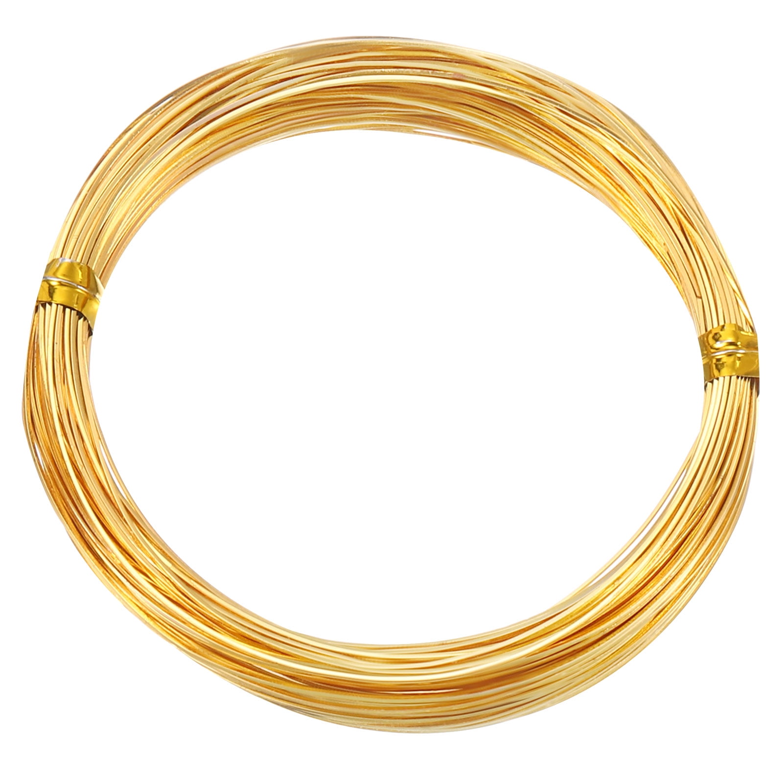 Uxcell 26Ga/0.4mm 49.21Ft Soft Bendable Gold Plated Brass Square Wire ...