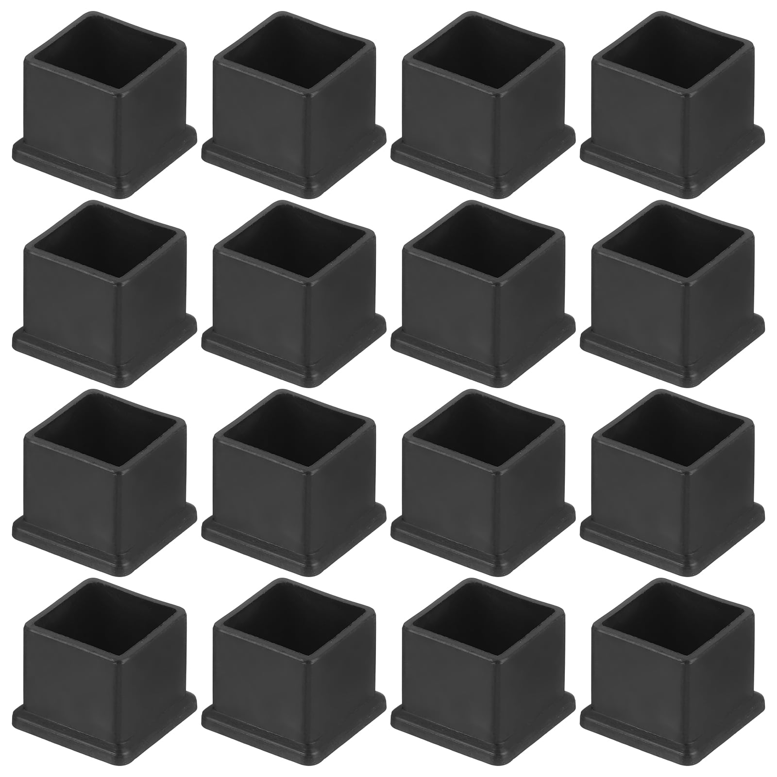 Uxcell 26Pack Square Chair Leg Caps, 30mm x 30mm OD Black Furniture ...