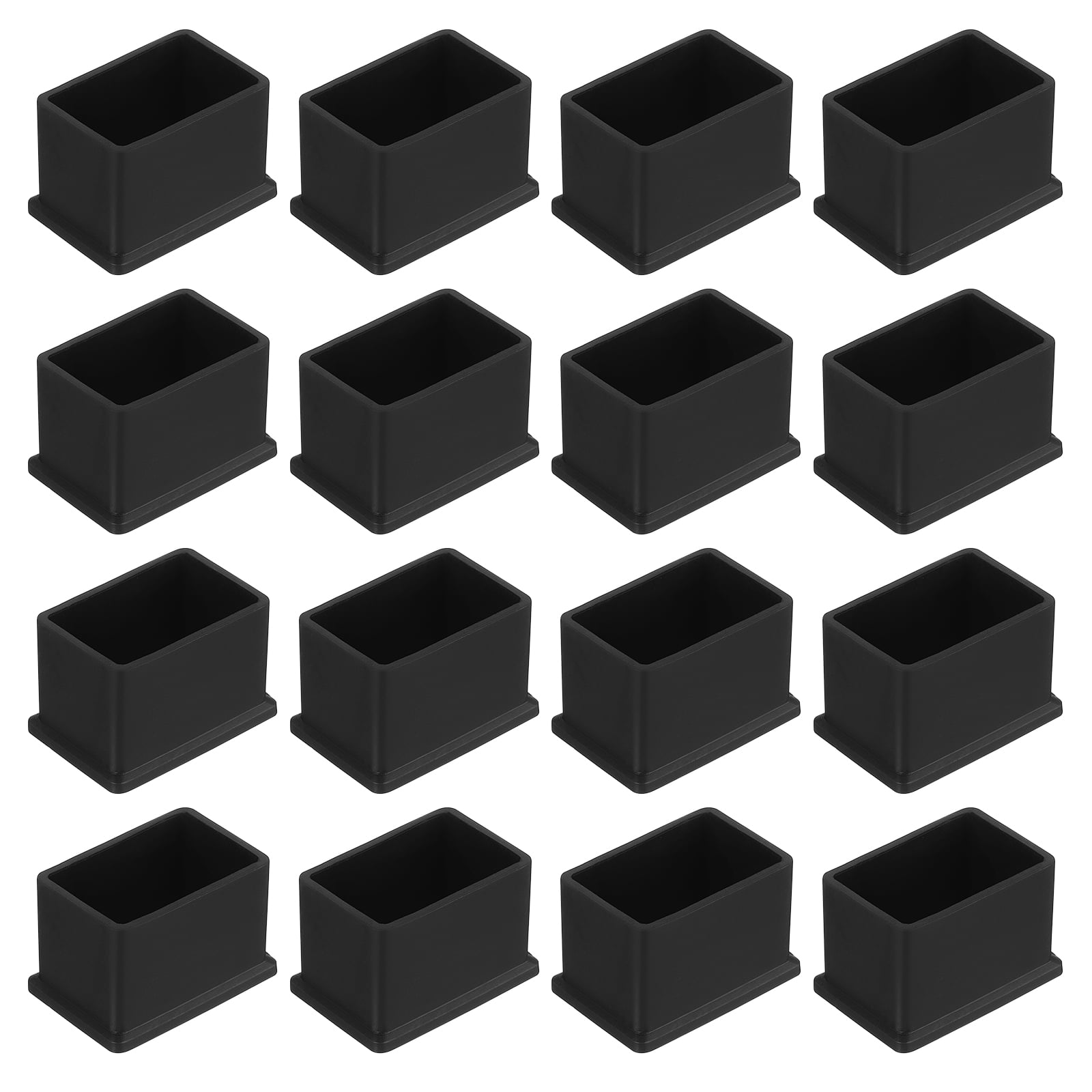Uxcell 26Pack PVC Square Chair Leg Caps, 38mm x 25mm OD Black Furniture ...