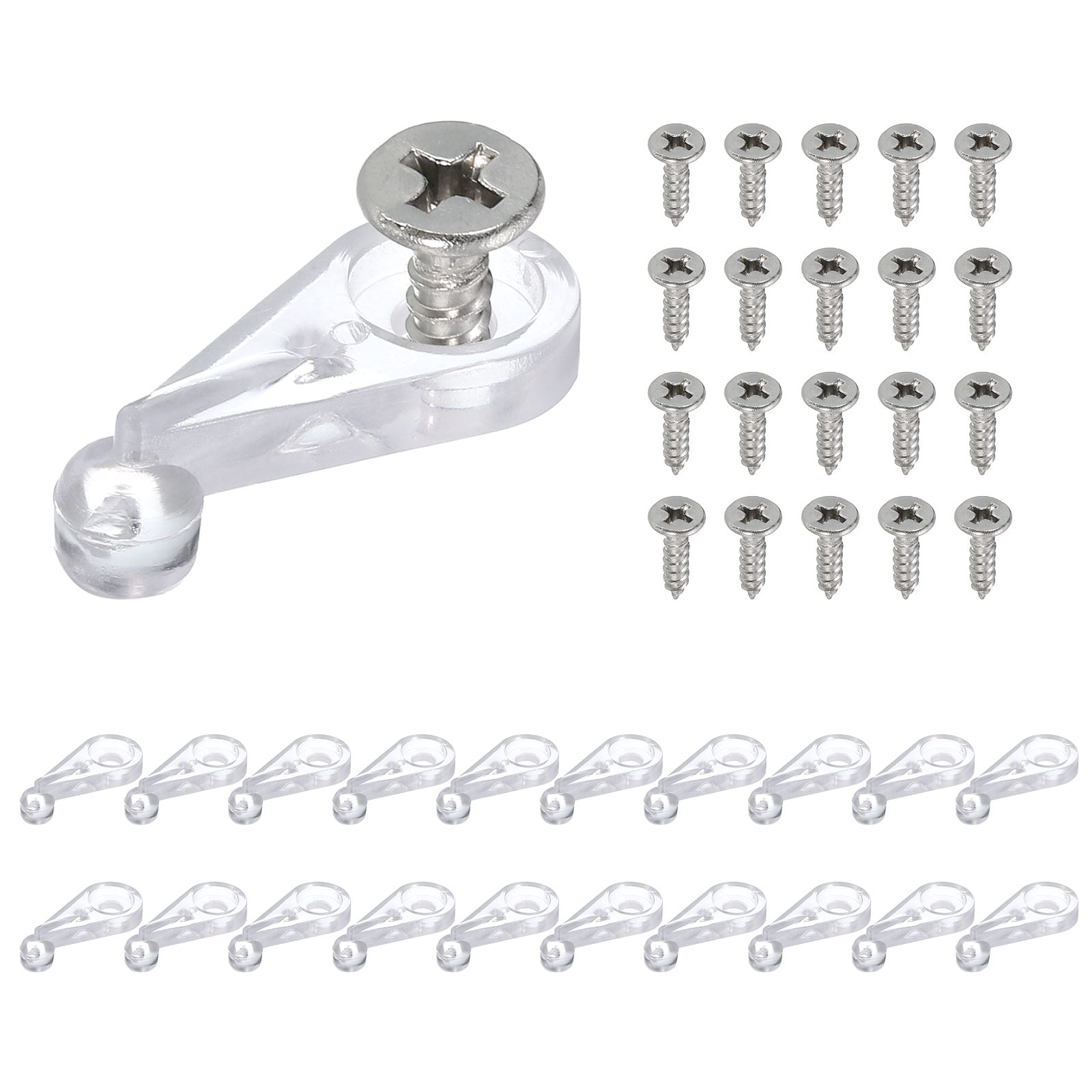 Uxcell 26Sets 25mm Plastic Glass Retainer Clips Kit for 8mm Thick Glass ...