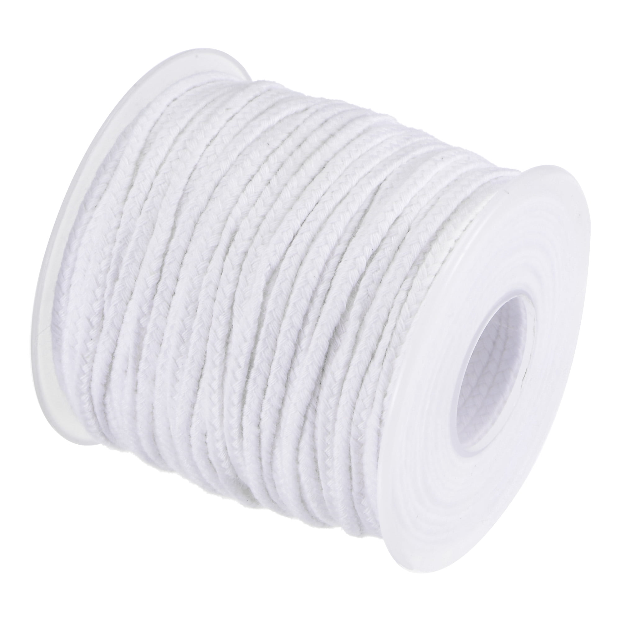 Uxcell 27 PLY 200 Ft Long 2mm Flat Wide Cotton Braided Candle Wick ...