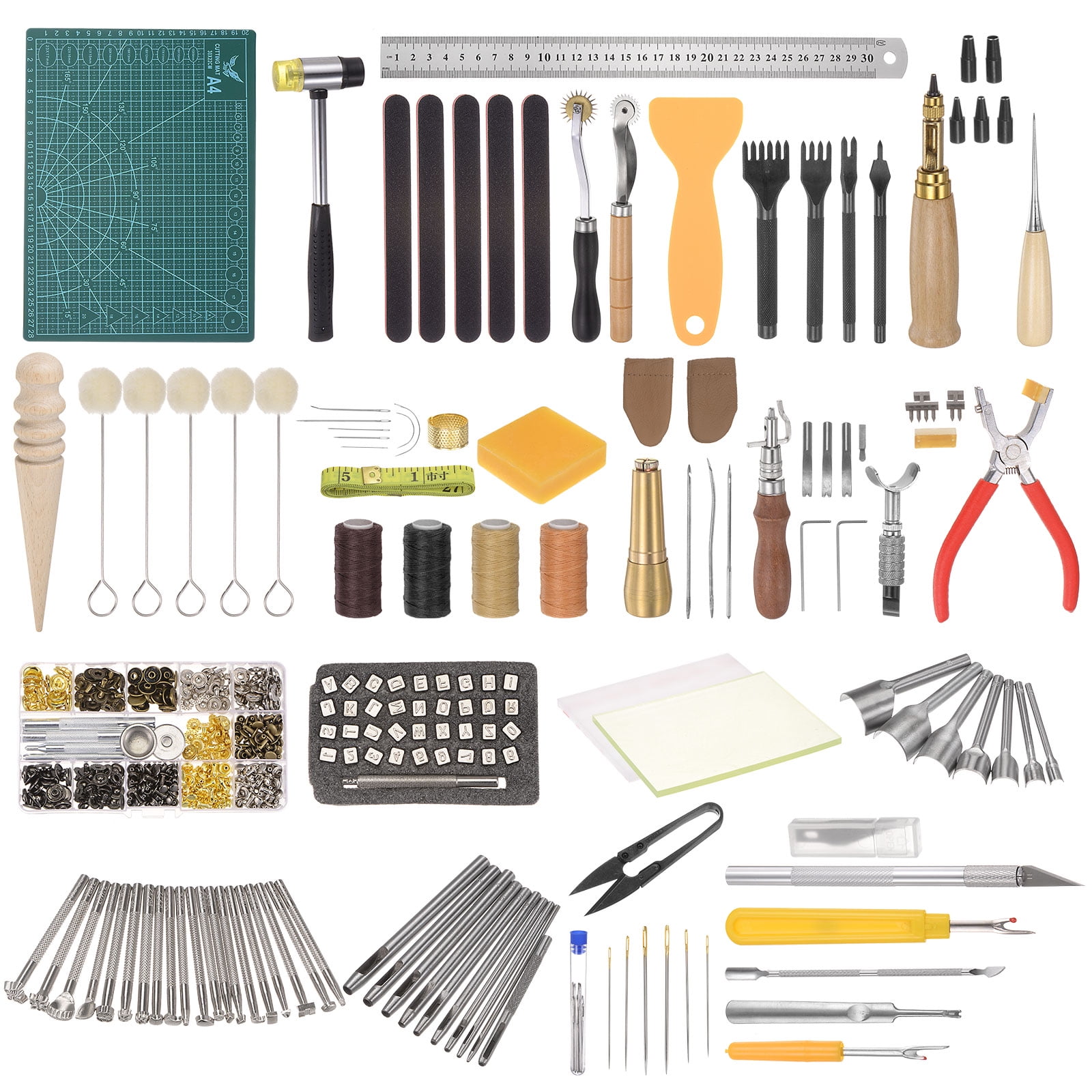 Uxcell Beginner's Leather Crafting and Sewing Tools Kit, 273packs Hand ...