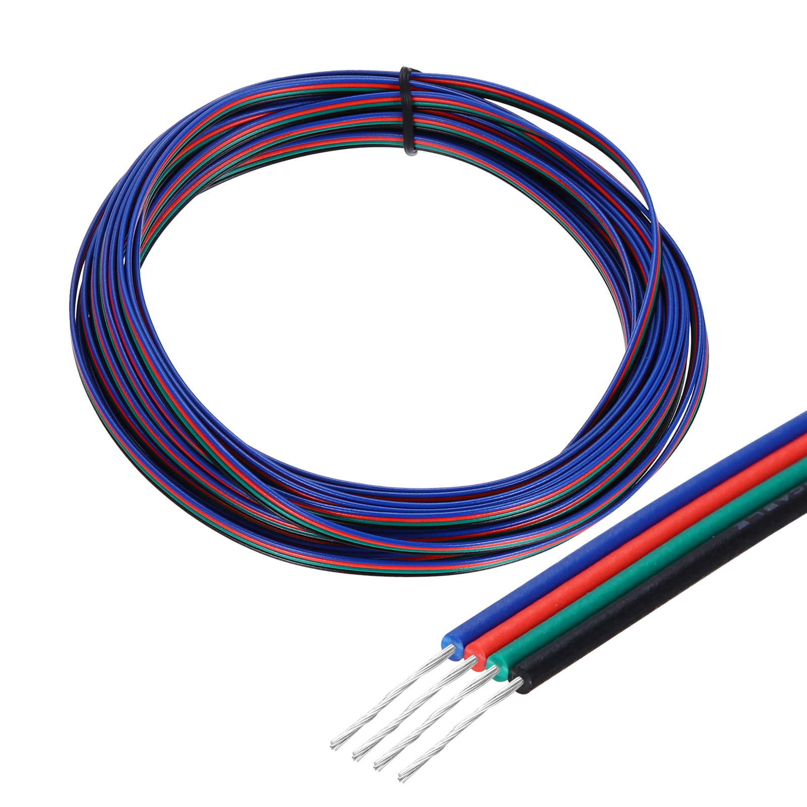 Uxcell 28 Gauge 4 Conductor Electrical Wire Tinned Copper Cable 25FT ...