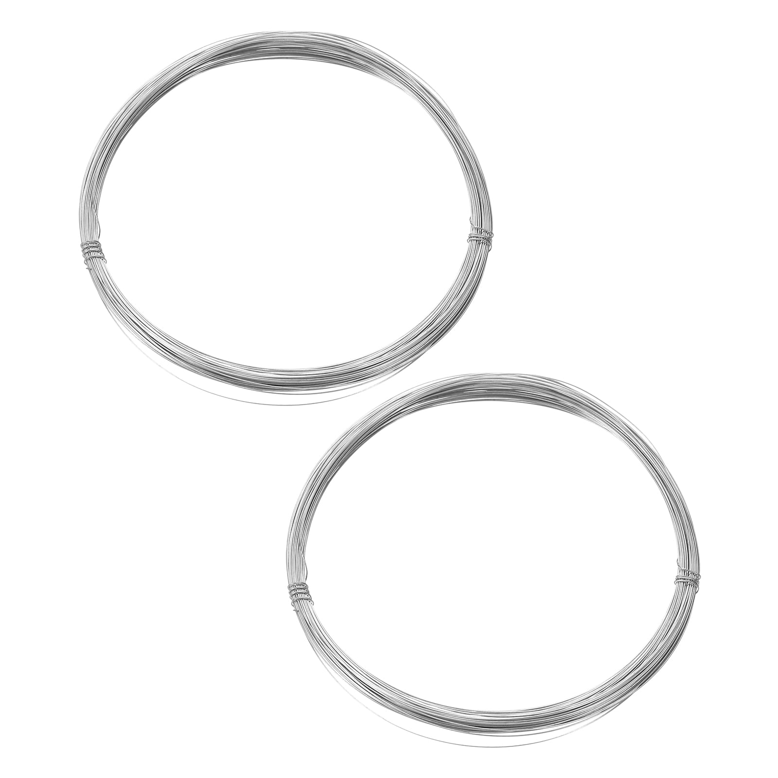 Uxcell 28 Gauge 98 Ft Galvanized Solid Wire, 2 Pack Metal Cable Rope ...