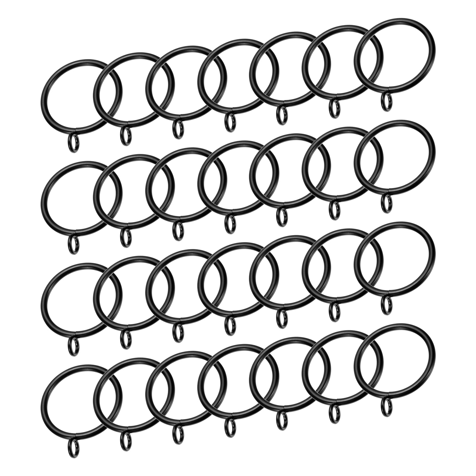Uxcell 28 PCS Curtain Rod Rings with Eyelets 1.5-Inch Black - Walmart.com