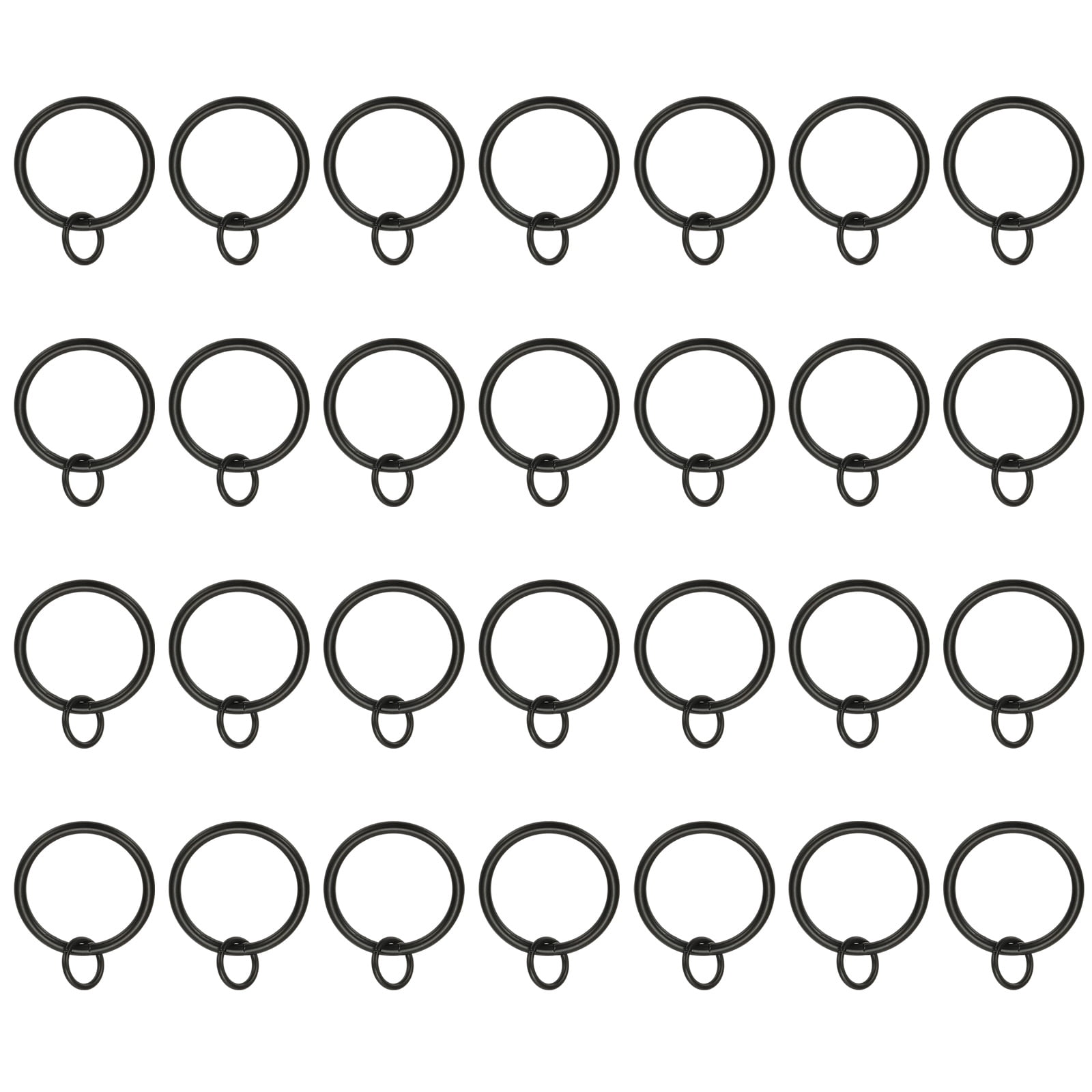 Uxcell 28 Pcs Curtain Rings with Eyelets, 1.25"ID Glide Smoothly Metal ...