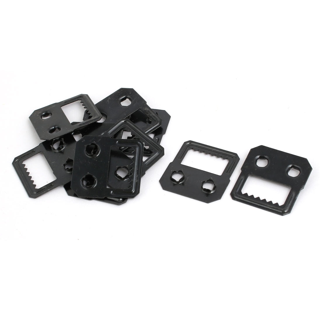 Uxcell 28 x 27mm Photo Frame Metal Self Fix Two Holes Hanger Black ...