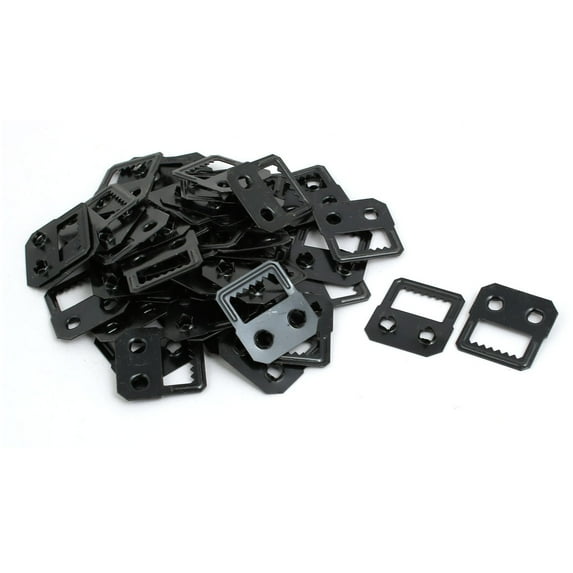 Uxcell 28 x 27mm Photo Frame Metal Self Fix Two Holes Hanger Black ...