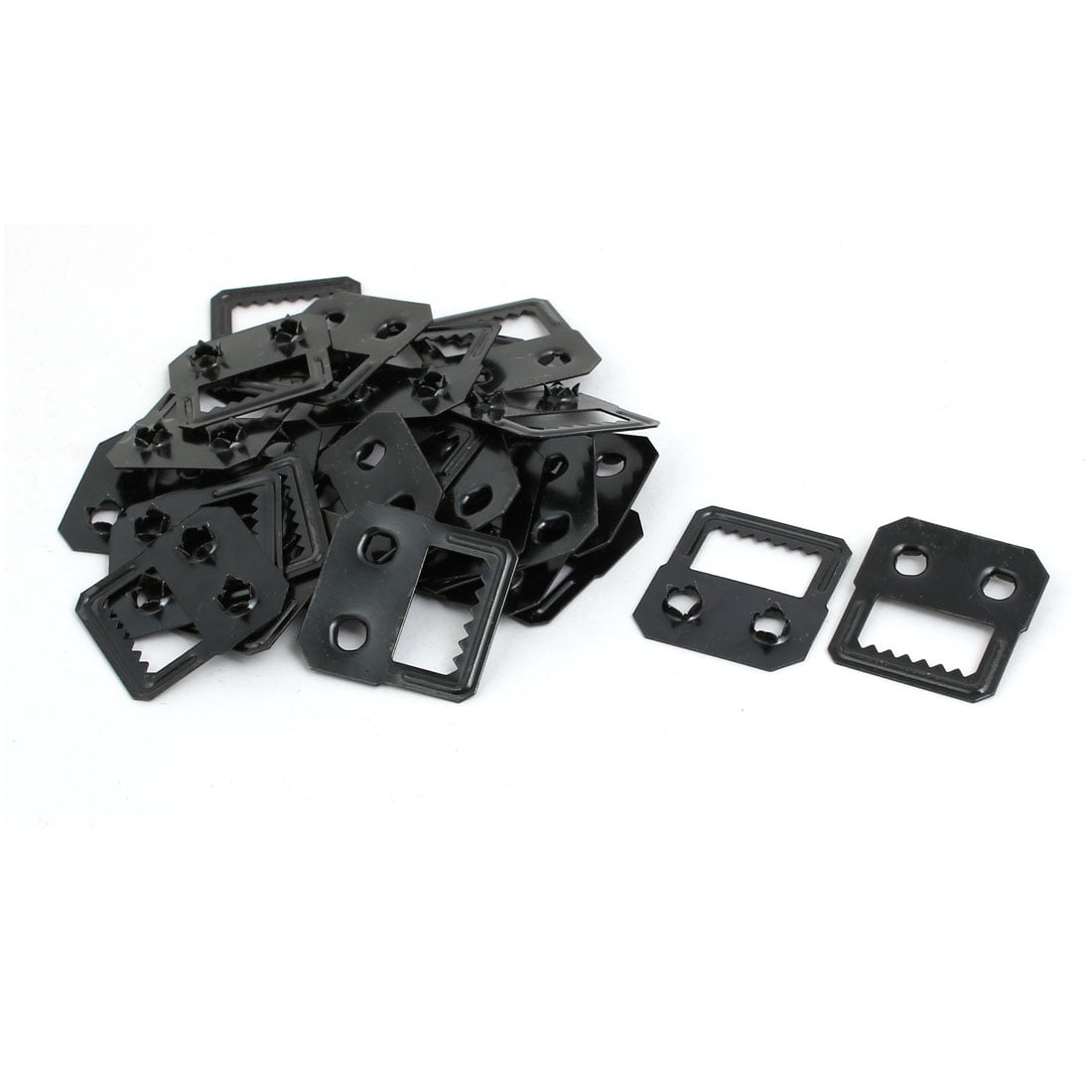 Uxcell 28 x 27mm Photo Frame Metal Self Fix Two Holes Hanger Black ...