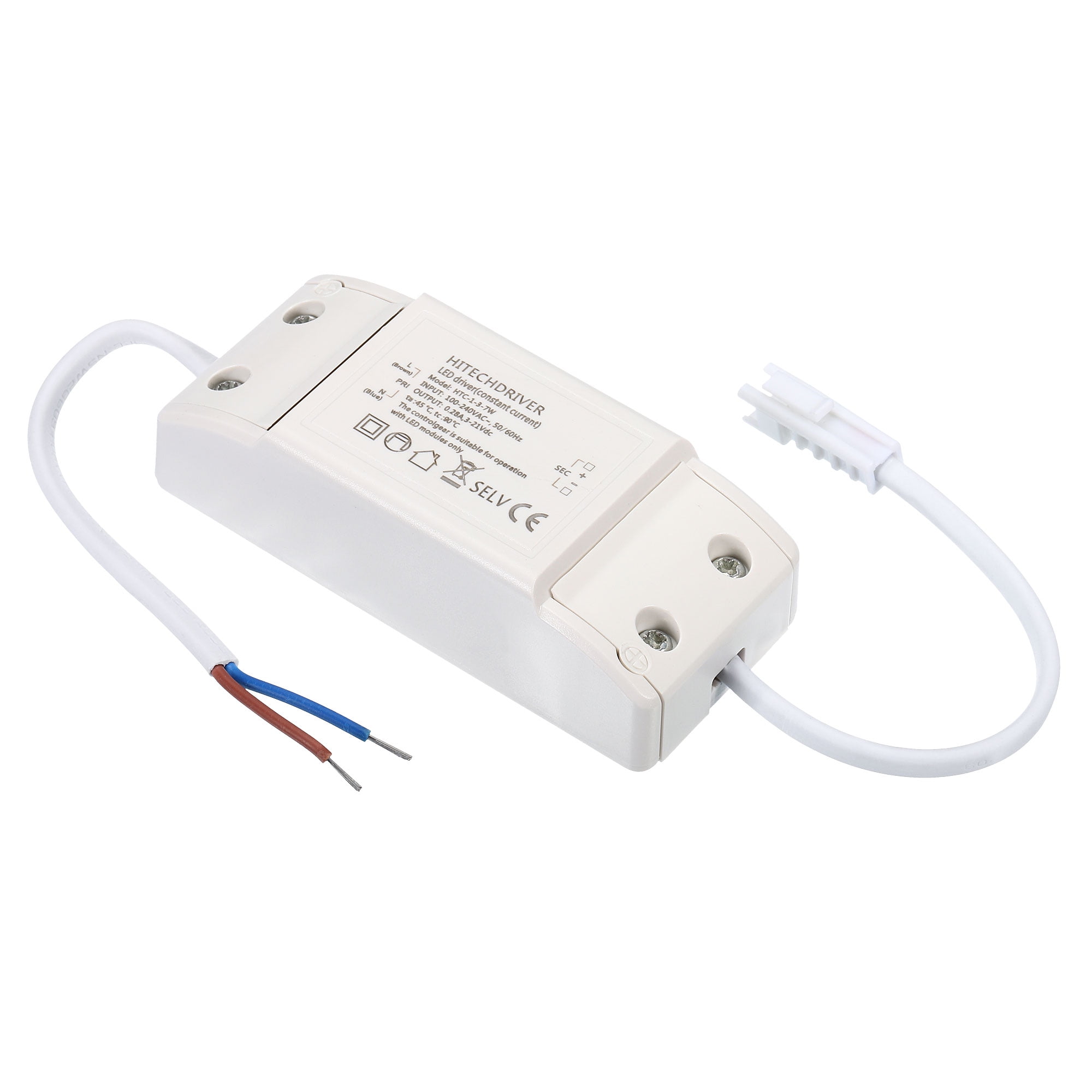 Uxcell 280mA LED Driver AC 100 to 240V Output 3 to 21V DC Male Connector Current Transformer ...