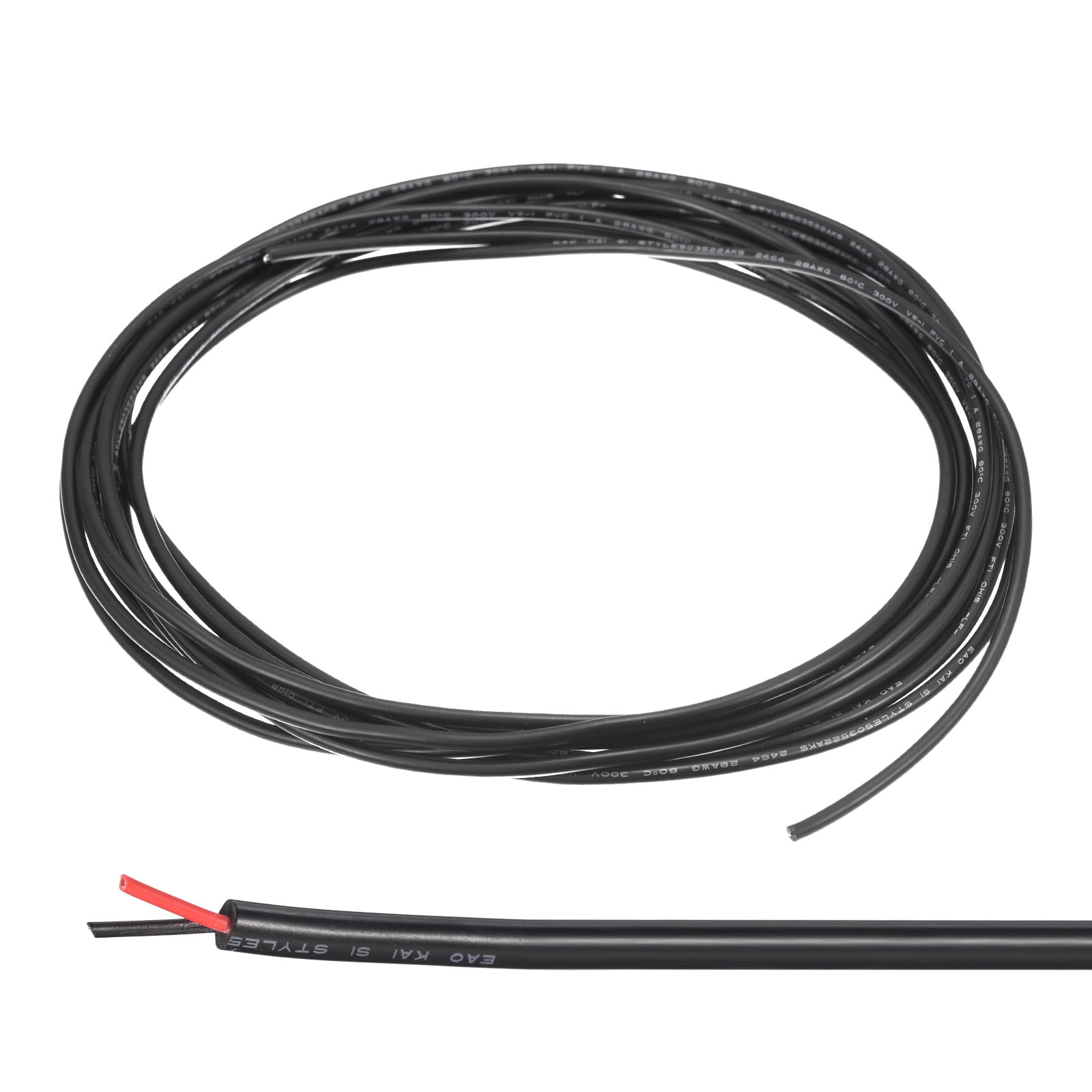 Uxcell 28AWG Electrical Wire 2 Conductors Tinned Copper 32.8Ft Low ...