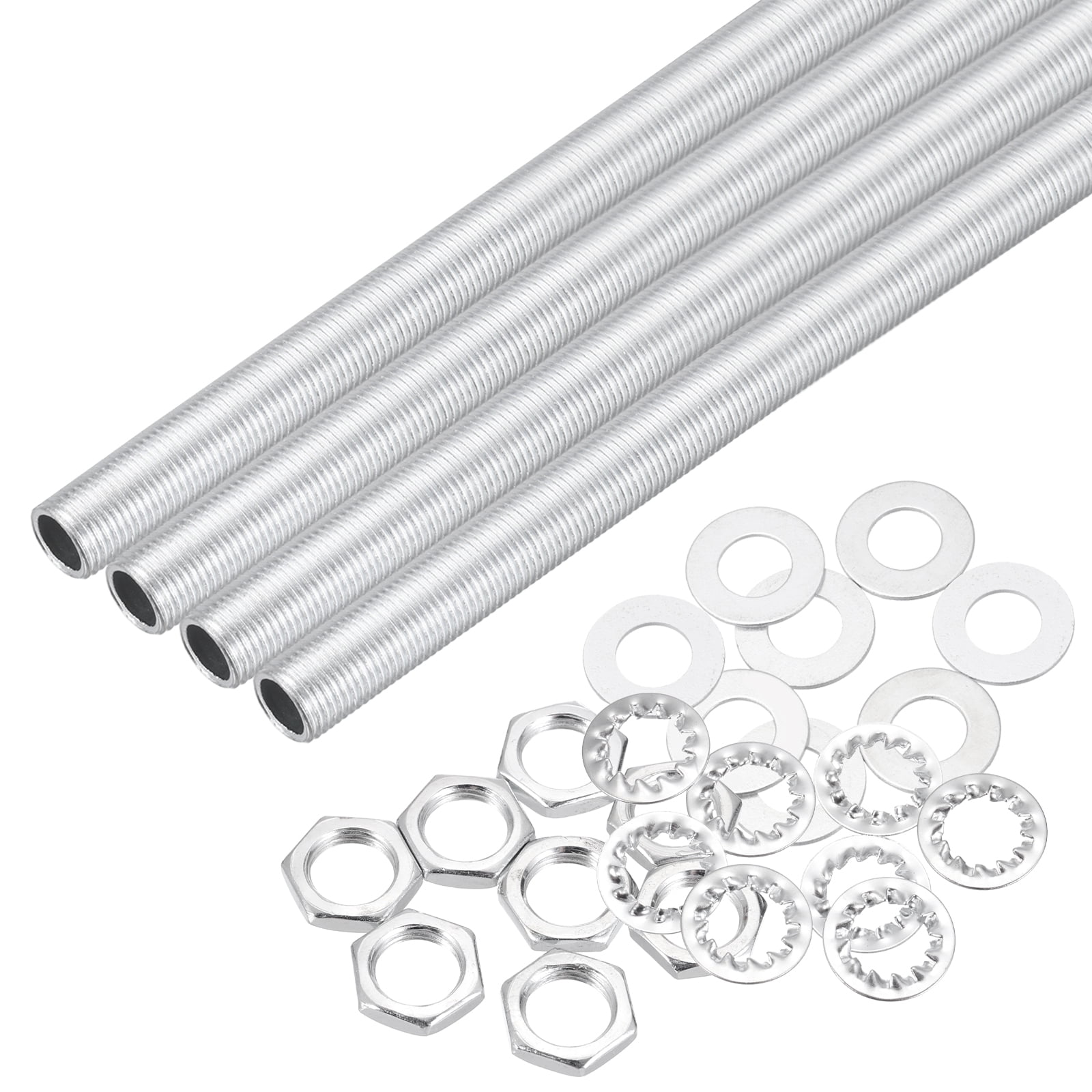 Uxcell 28Pcs 15.4" Lamp Pipe Kit with Nuts Washers 1/8IP Thread ...