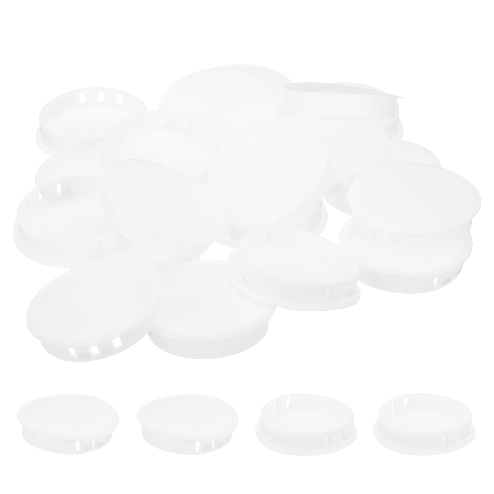 Uxcell 28Pcs Plastic Hole Plugs, 2 3/16" x 7/16"(DxH) Hole Cover Tubing End Cap for Round Holes ...