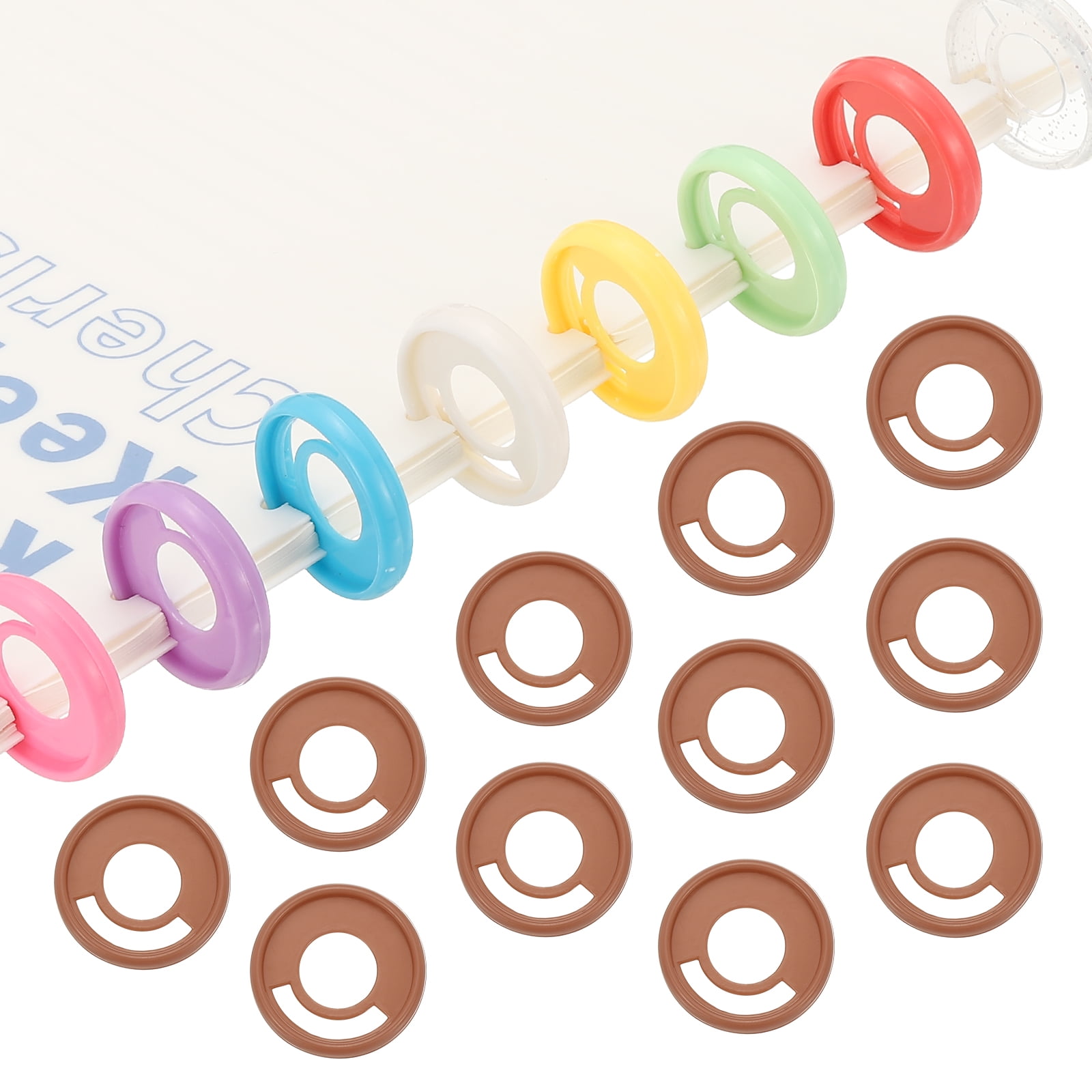 Uxcell 28mm 1.1" Plastic Round Book Binding Discs, Brown Pcs Discbound ...