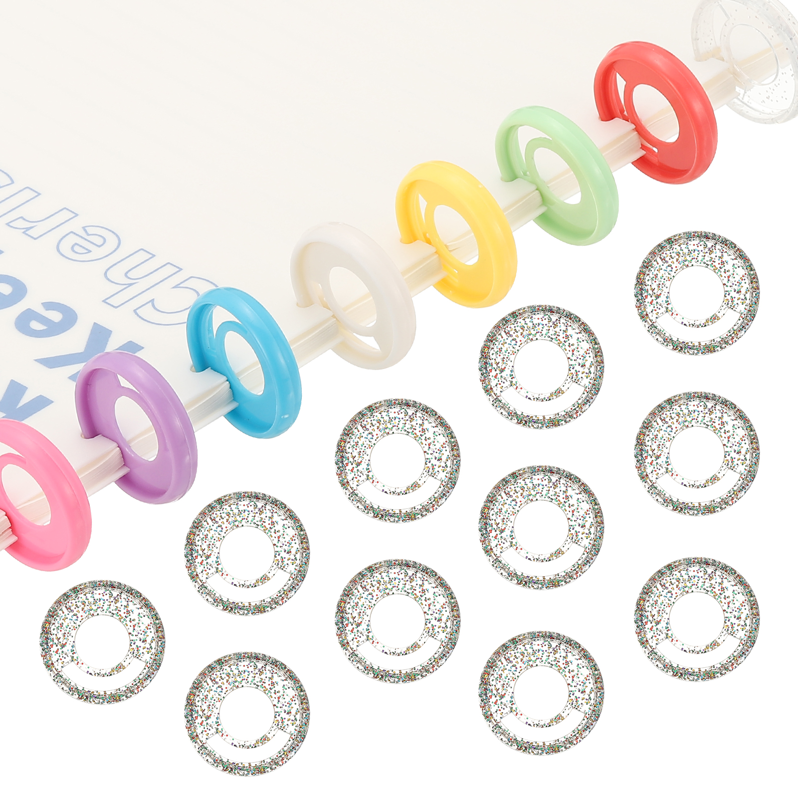 Uxcell 28mm 1.1" Plastic Round Book Binding Discs, Clear Colored ...