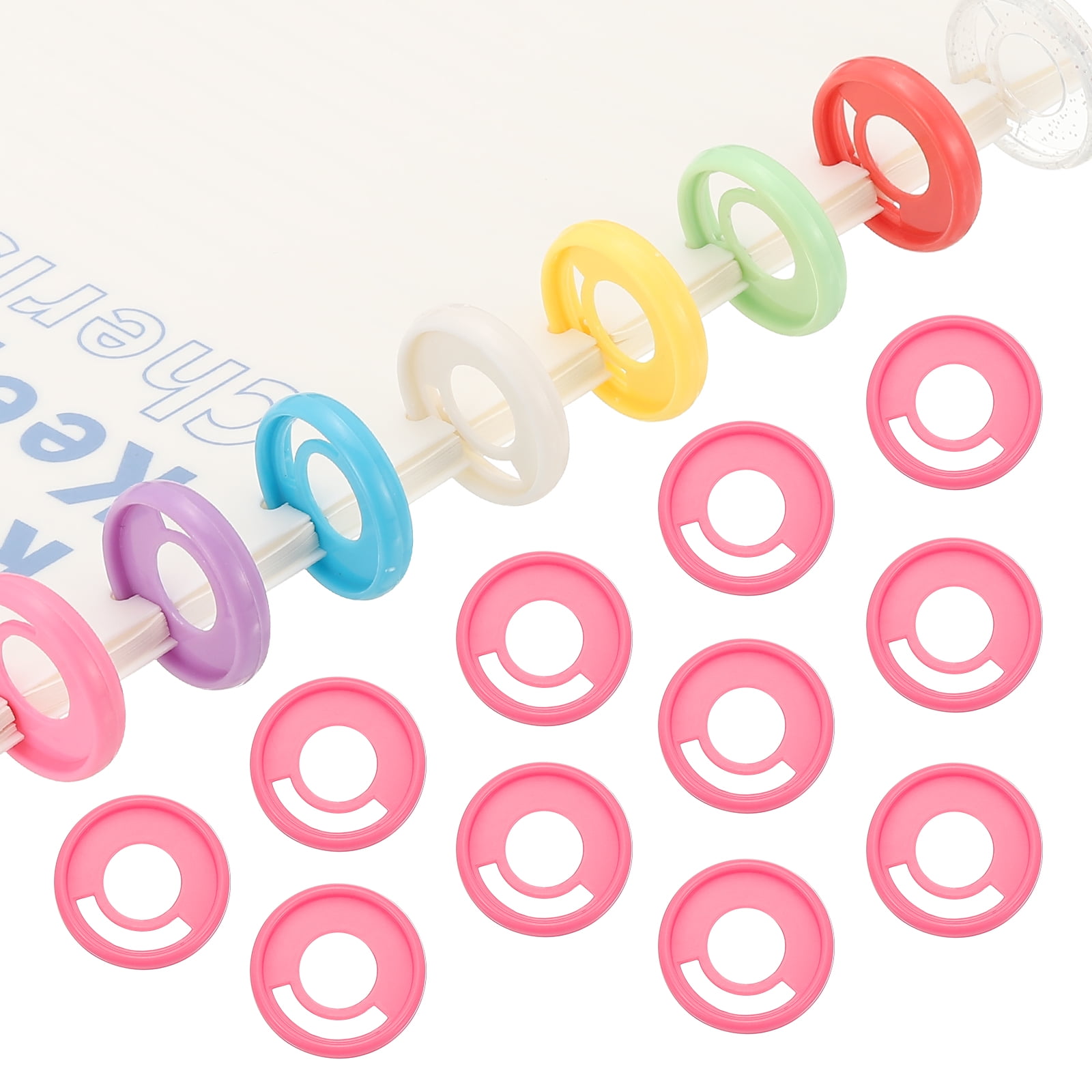 Uxcell 28mm 1.1" Plastic Round Book Binding Discs, Rose Pink Pcs ...