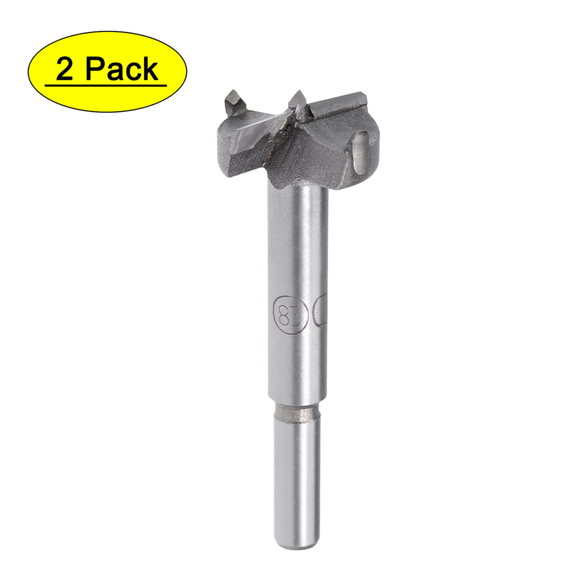 Uxcell 28mm Forstner Carbide Tip Round Shank Wood Boring Drill Bit ...