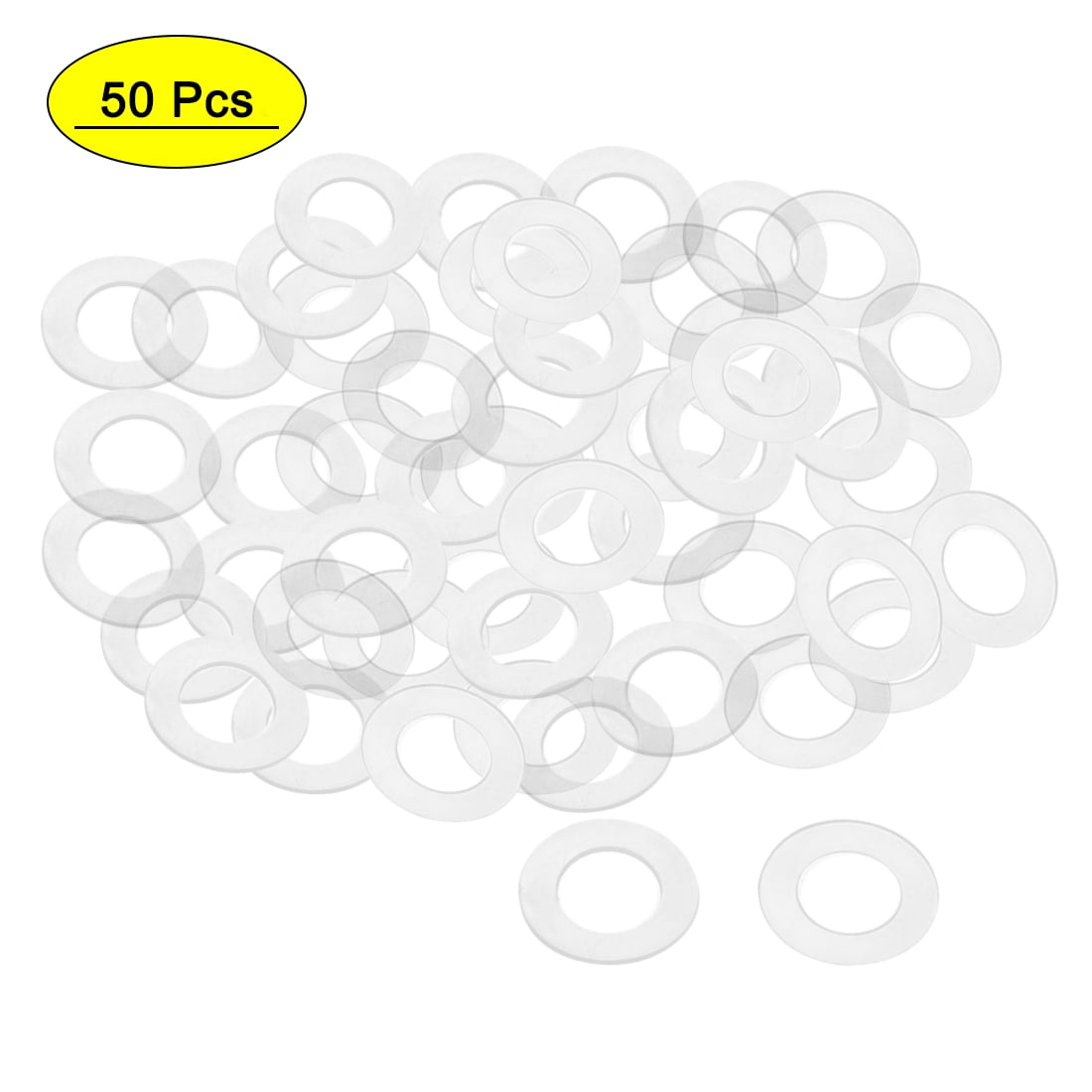 Uxcell 28mm O.D. 1mm Thick Nylon Flat Washers for M16 Screw Bolt, 50 ...