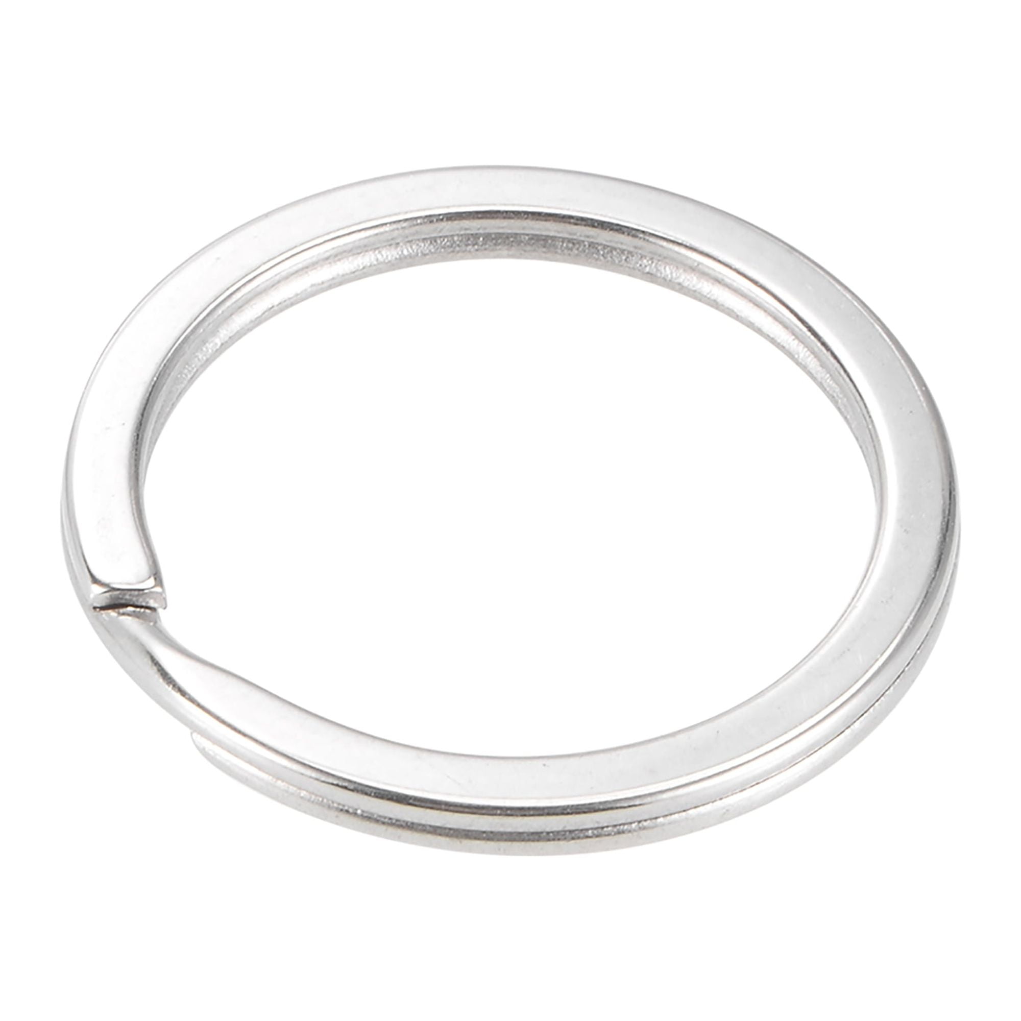 Uxcell 28mm O.D. Stainless Steel Flat Open Split Keyring Connector ...