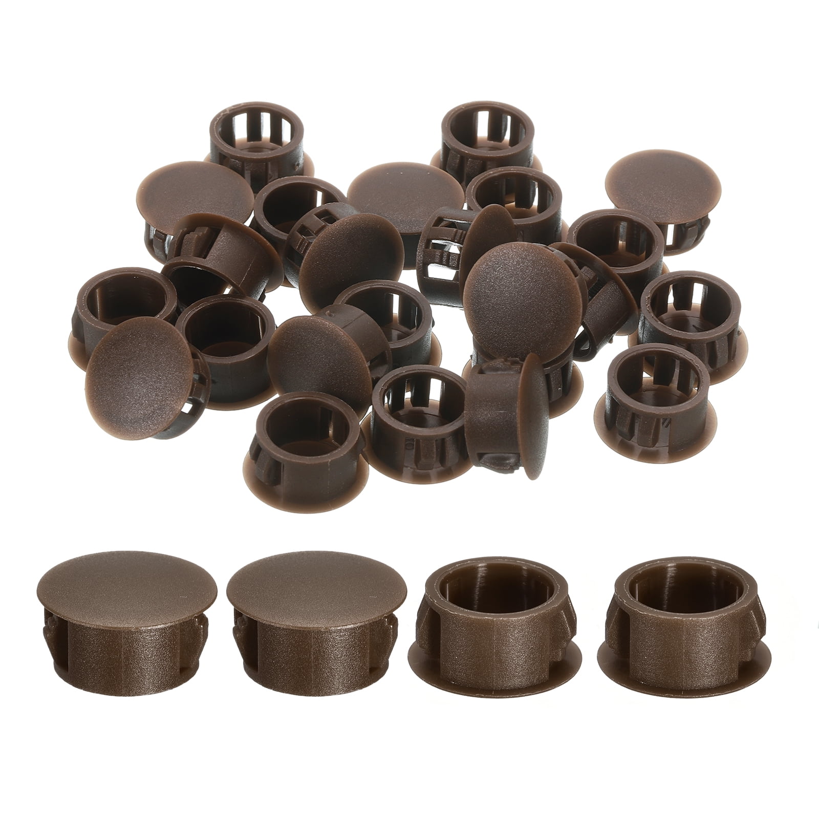 Uxcell 28pack 16mm(5/8")" Nylon Hole Plugs, Flush Type Panel Round Snap ...