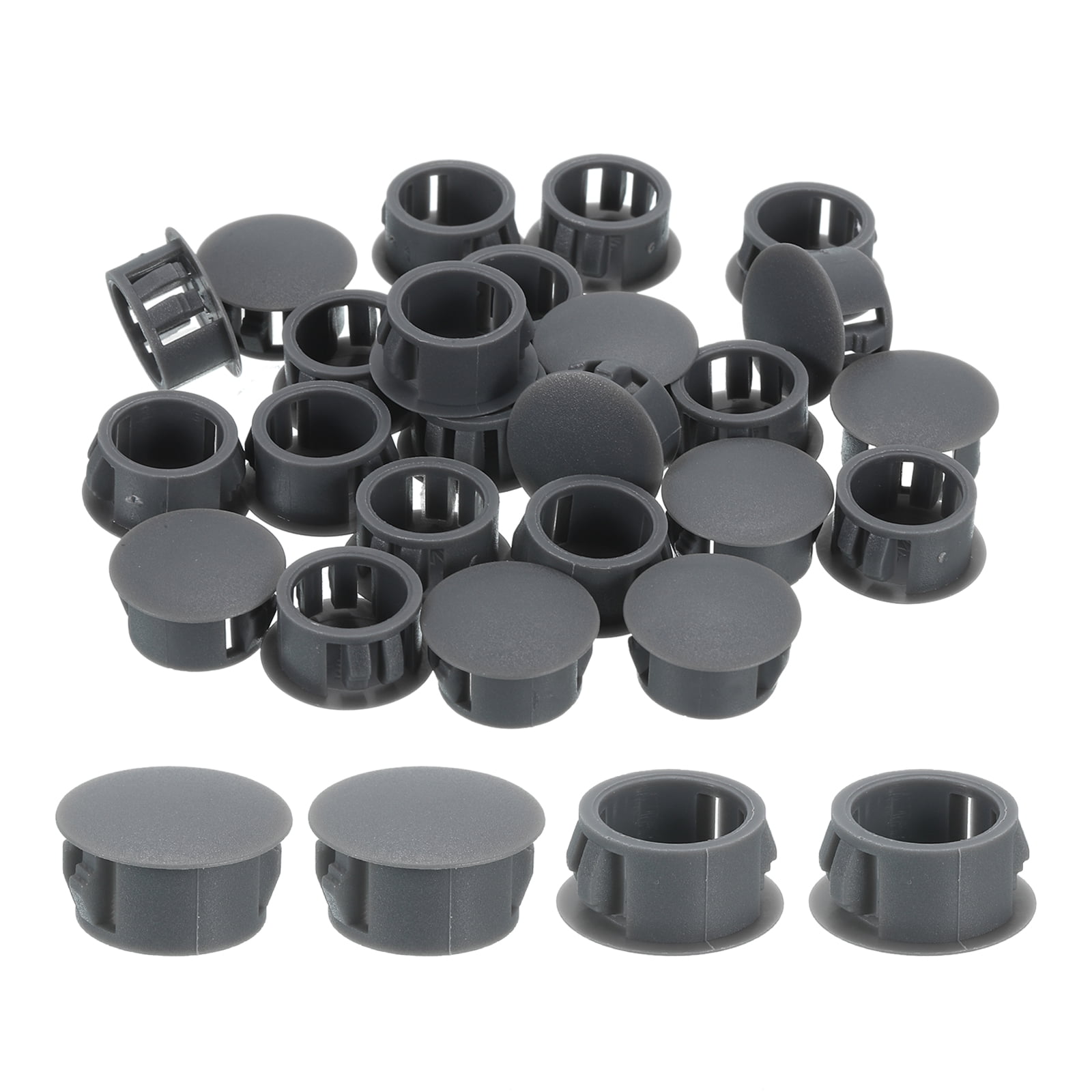 Uxcell 28pack 16mm(5/8")" Nylon Hole Plugs, Flush Type Panel Round Snap ...