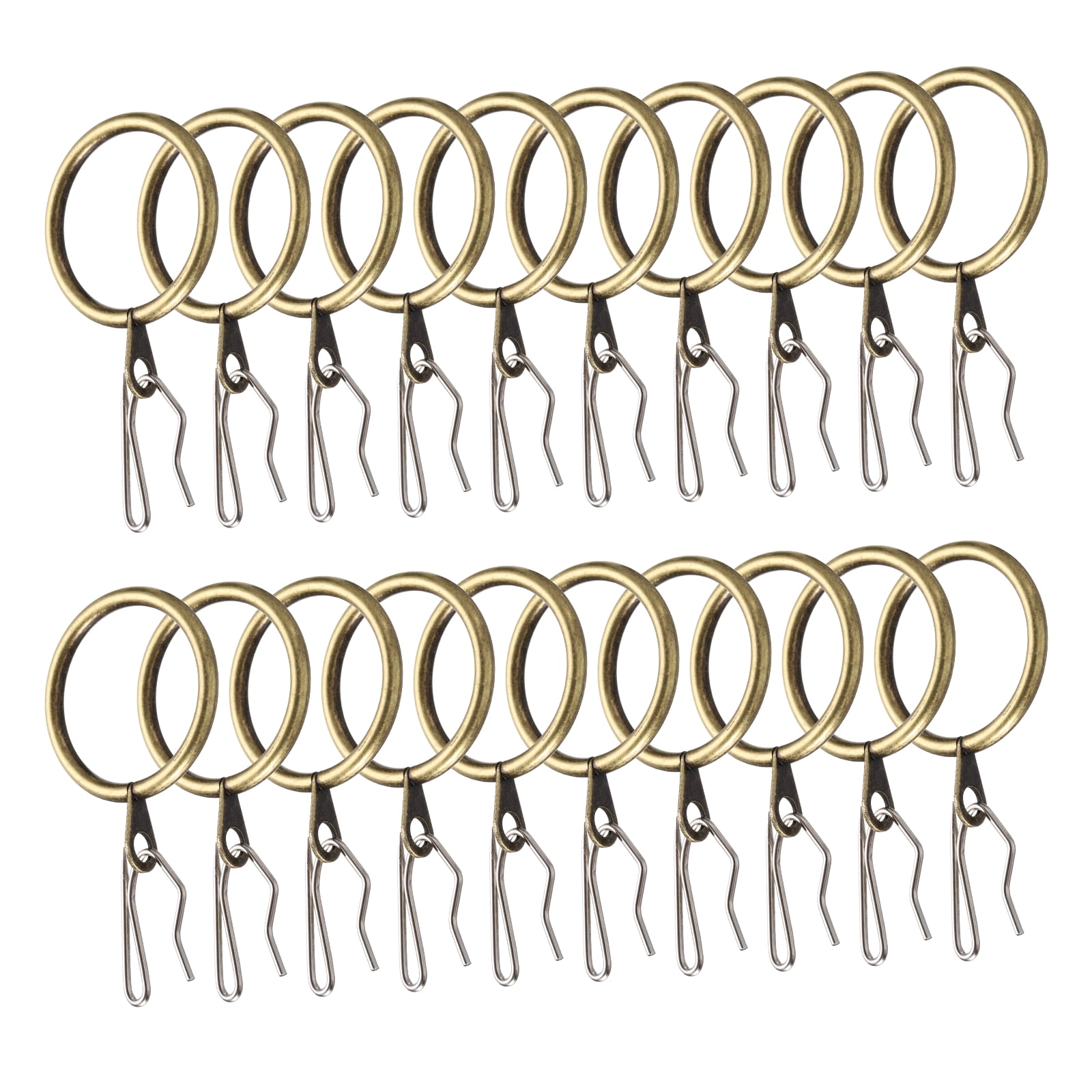 Uxcell 28pcs 1.2-Inch Metal Curtain Hook Rings Bronze Curtain Rings ...