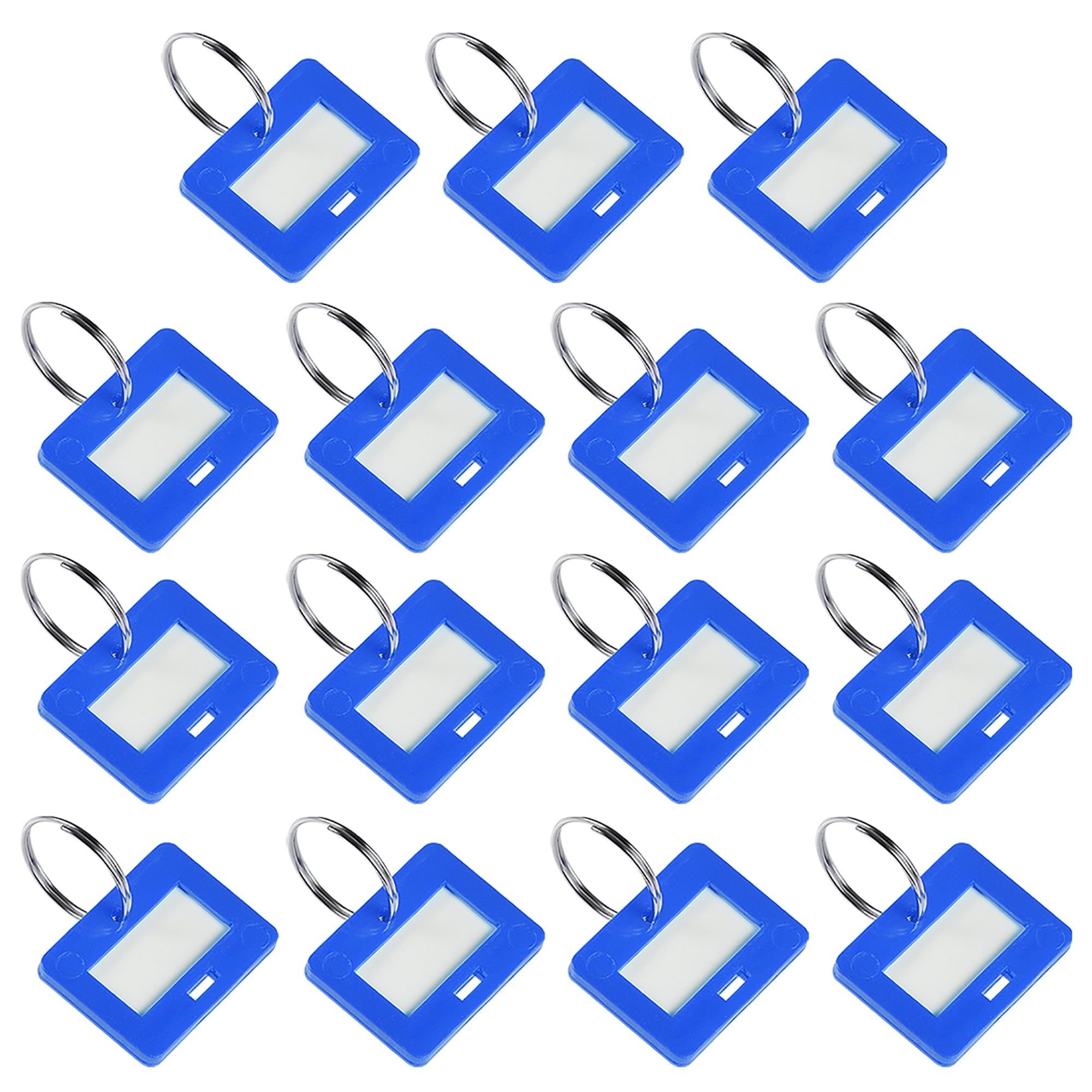 Uxcell 28x22mm Plastic Key Tags with Split Keyring Blue 15 Count ...