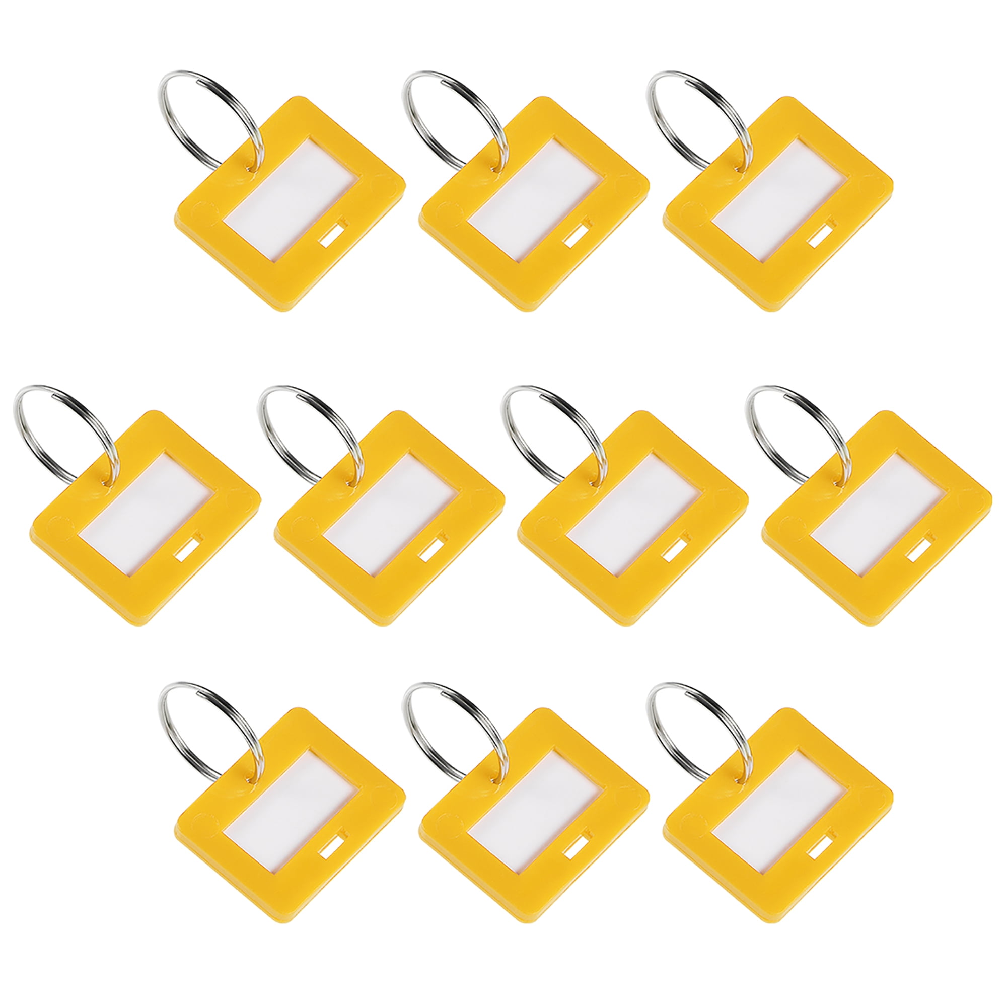 Uxcell 28x22mm Plastic Key Tags with Split Keyring Yellow 10 Count ...