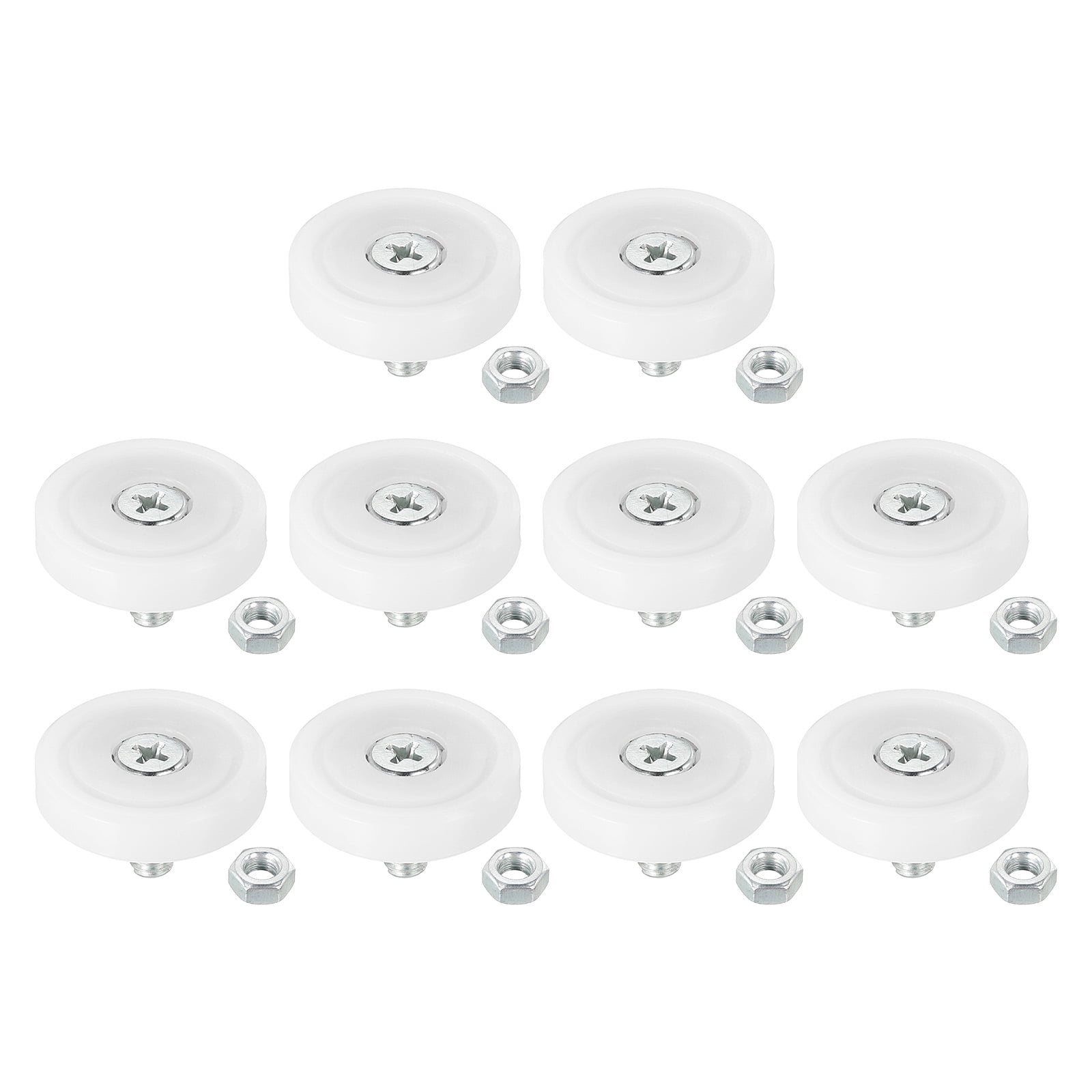 Uxcell 29mm Drawer Rollers, 10 Plastic Drawer Pulley Replacement Wheels ...