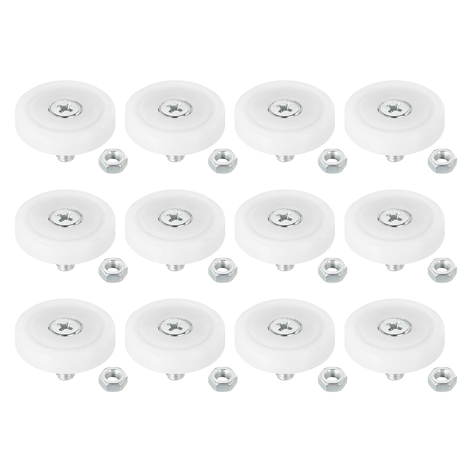 Uxcell 29mm Drawer Rollers, 12 Plastic Drawer Pulley Replacement Wheels ...