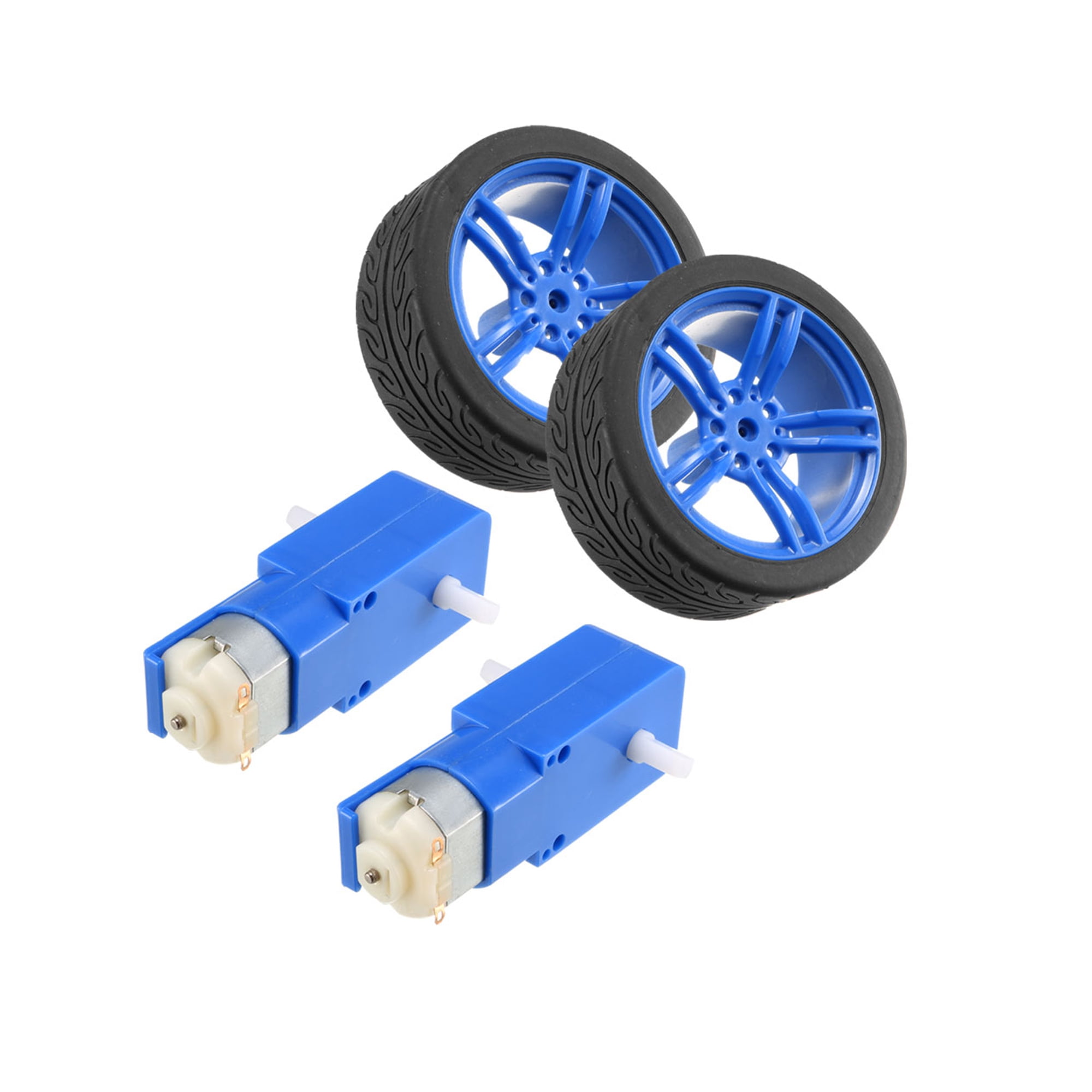 Uxcell 2PCS DC Electric Motor 3-6V Dual Shaft Geared Magnetic Gearbox ...